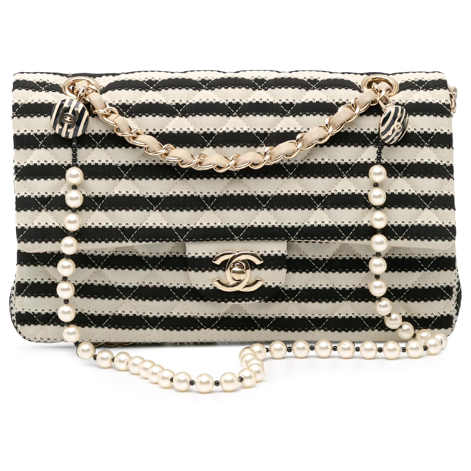 Chanel Black Medium Classic Jersey Coco Sailor Double Flap Cotton Cloth ...
