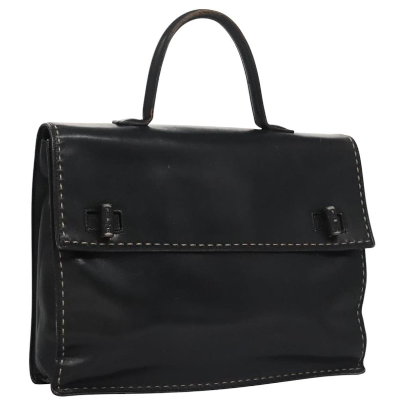 Céline CELINE Hand Bag Leather Black Auth 114646 ref.2065115 - Joli Closet