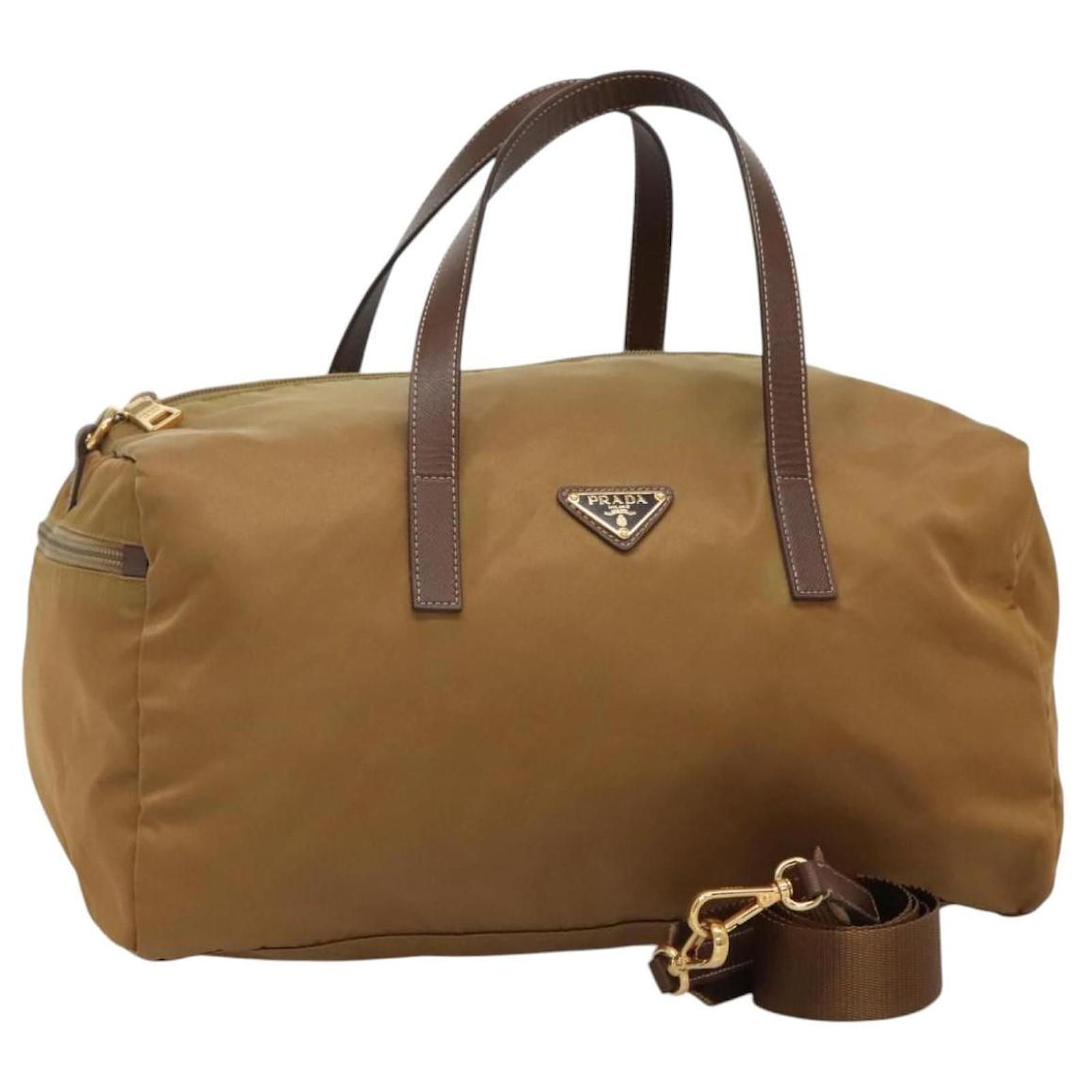 PRADA Boston Bag Nylon 2way Brown Auth ki5399 ref.2065155 - Joli Closet
