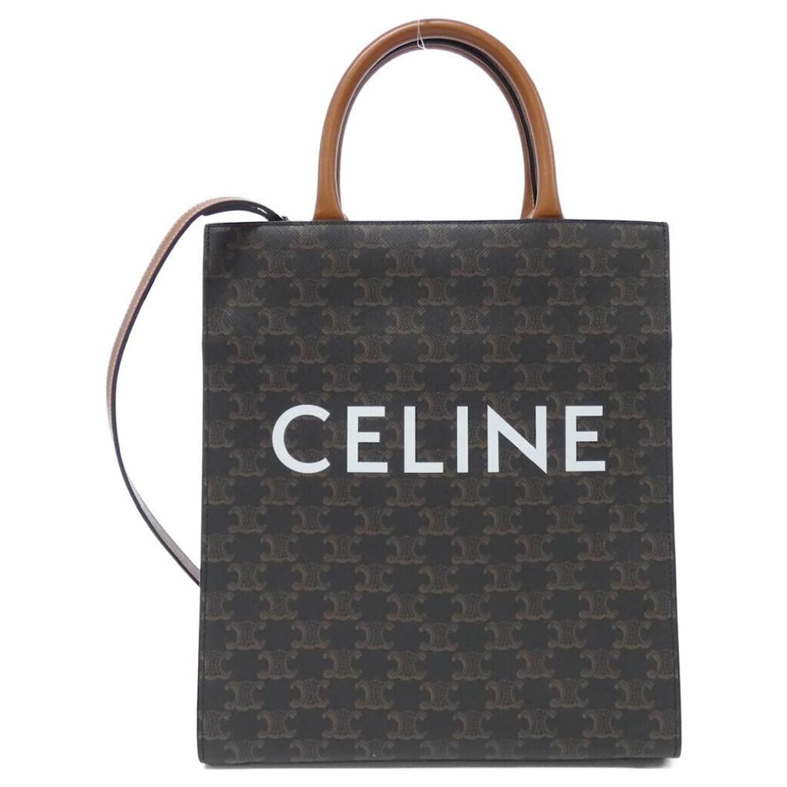 Céline Celine Small Vertical Cabas Handbag Leather Cloth ref.2065352 ...