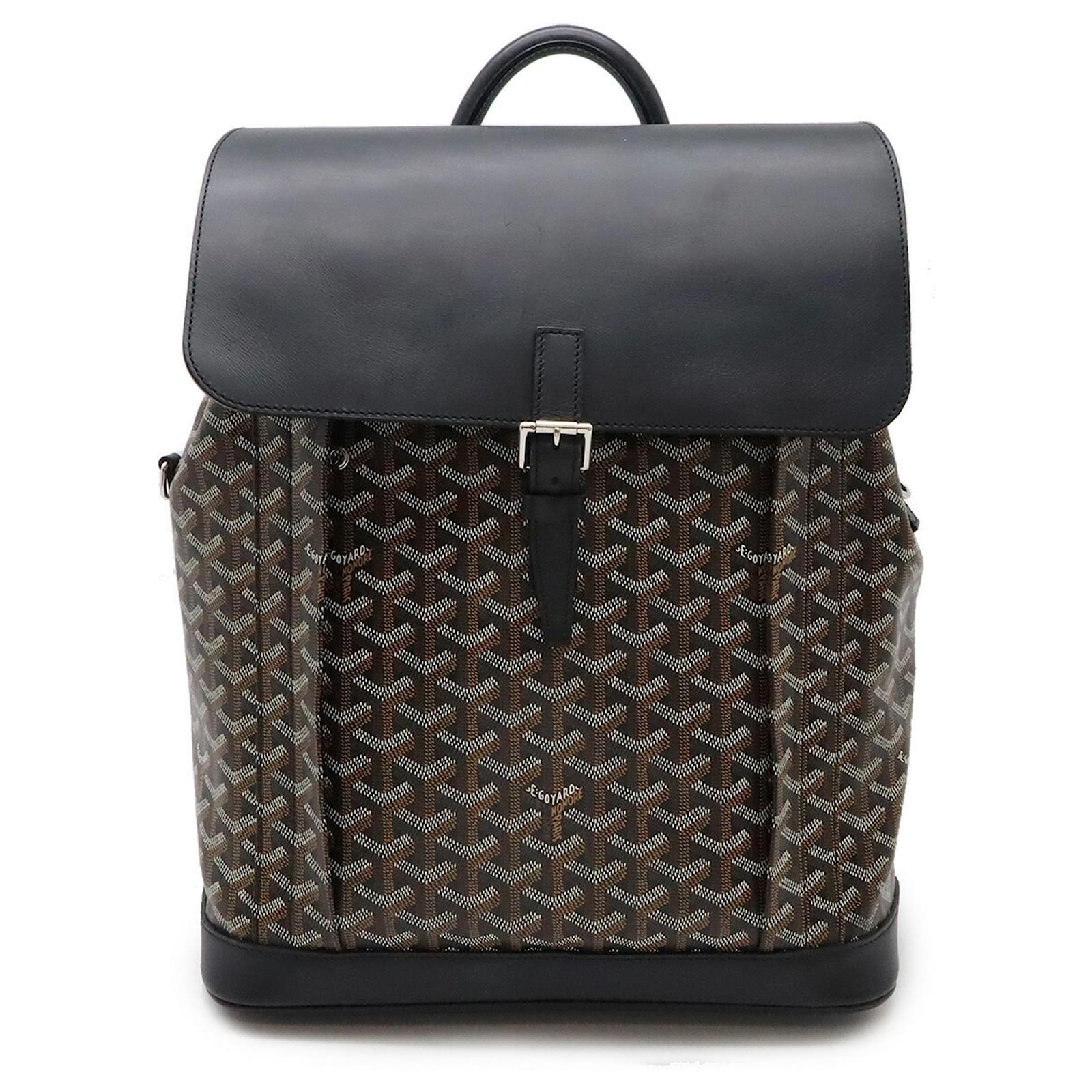 Goyard Alpin Backpack MM Brown Black White Leather Plastic ref.2066234 ...