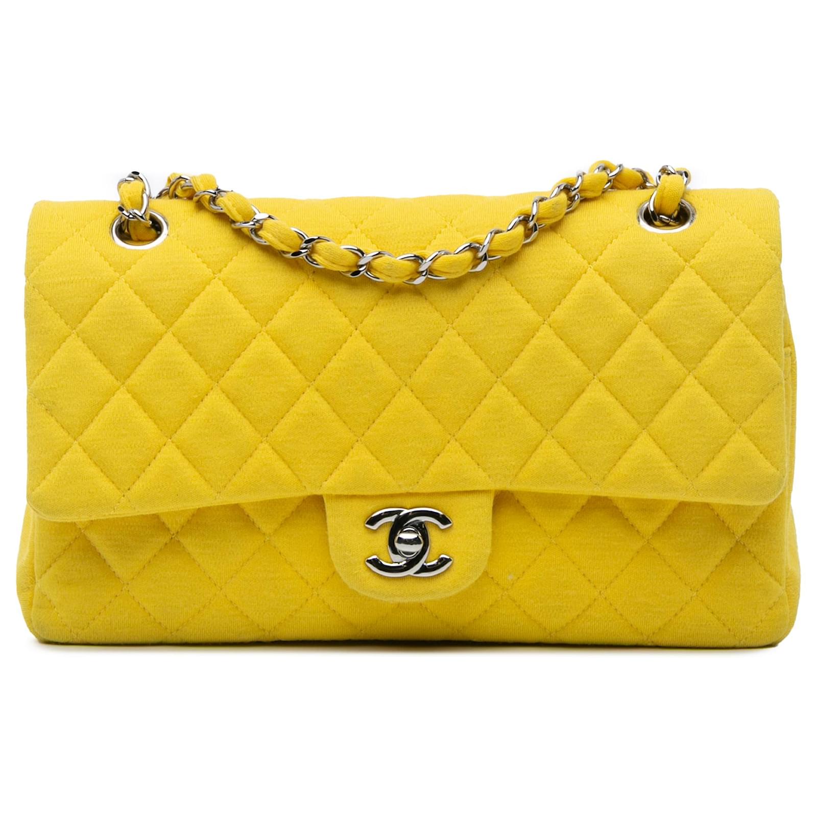 Chanel Yellow Medium Classic Jersey Double Flap Cloth ref.2066875 ...