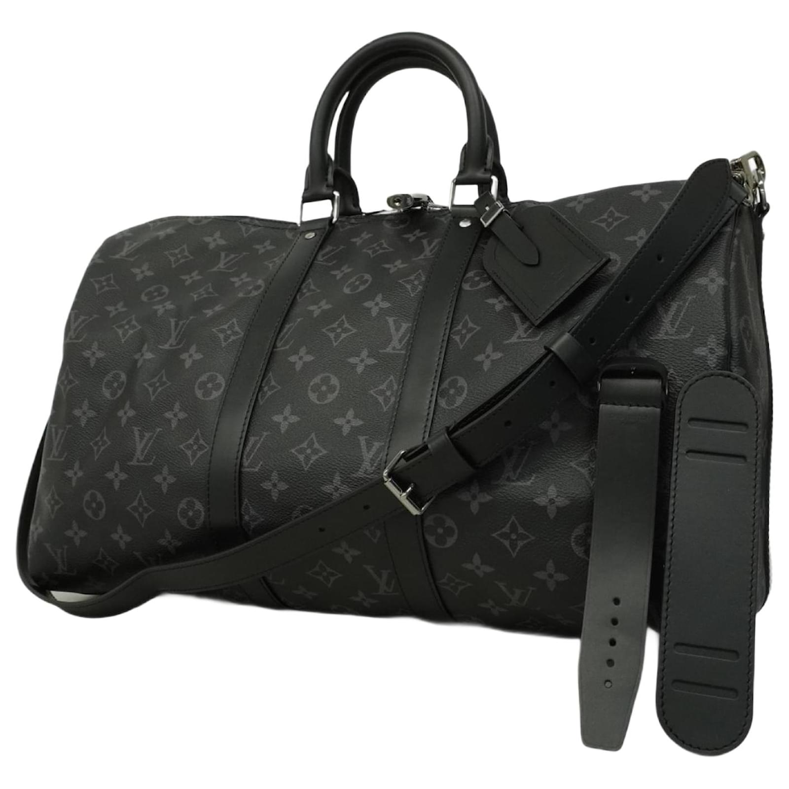 Louis Vuitton Boston Bag Monogram Eclipse Keepall Bandouliere 45 Black ...