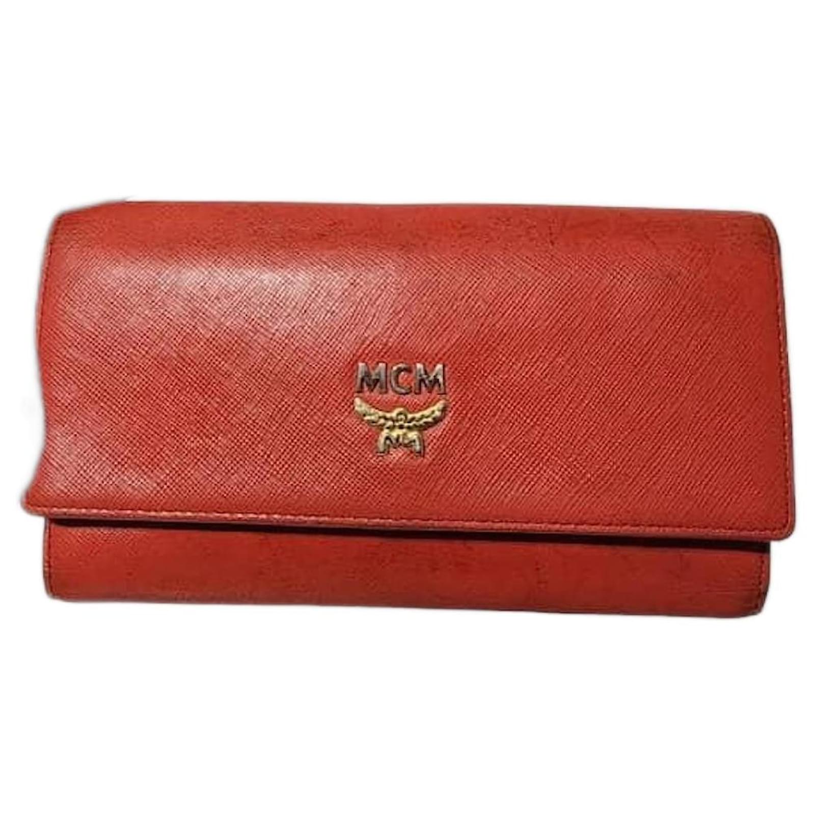 MCM Ivana Bloom Leather Wallet Red ref.2071451 - Joli Closet