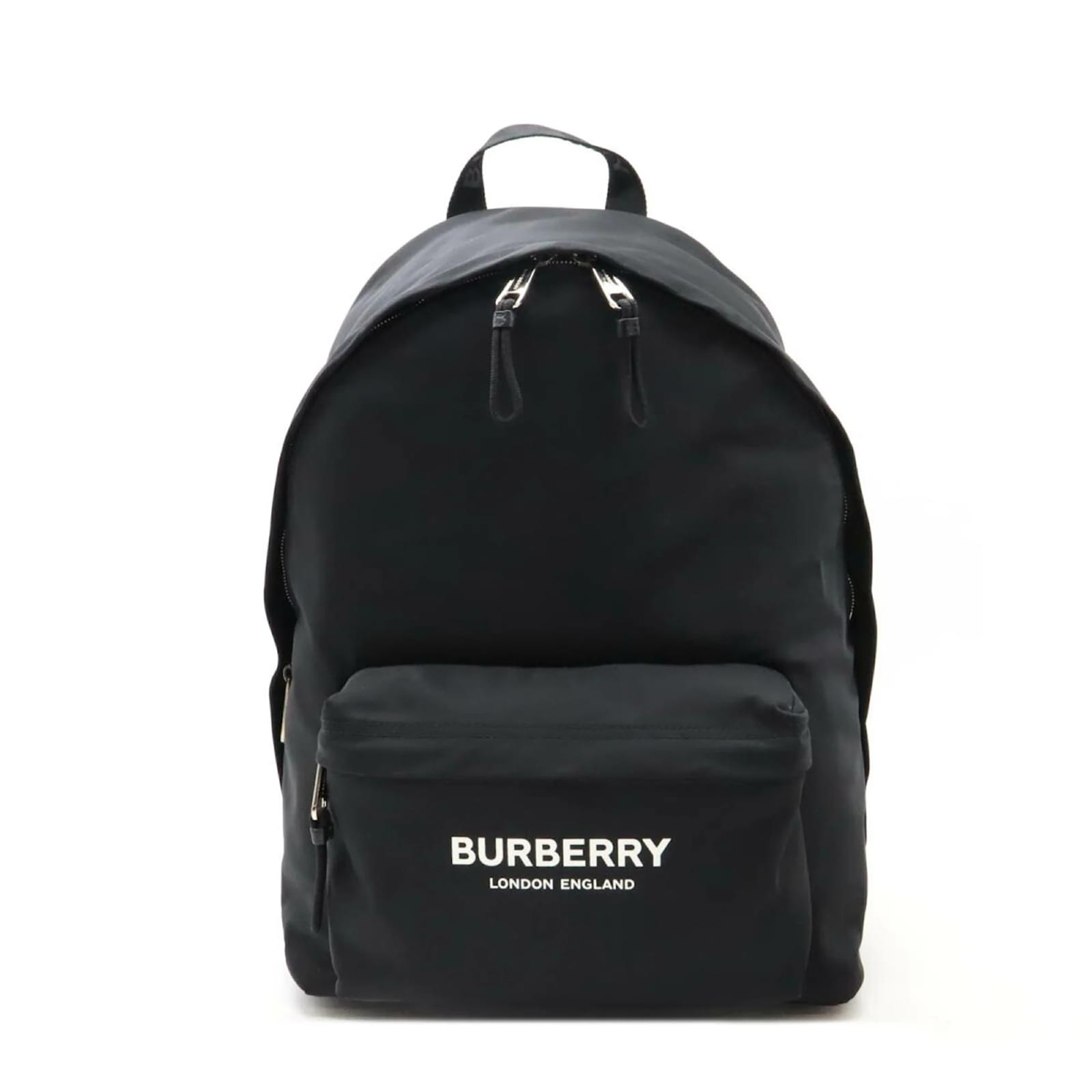 Burberry Jet Print Rucksack Backpack Black Leather Nylon ref.2071491 ...