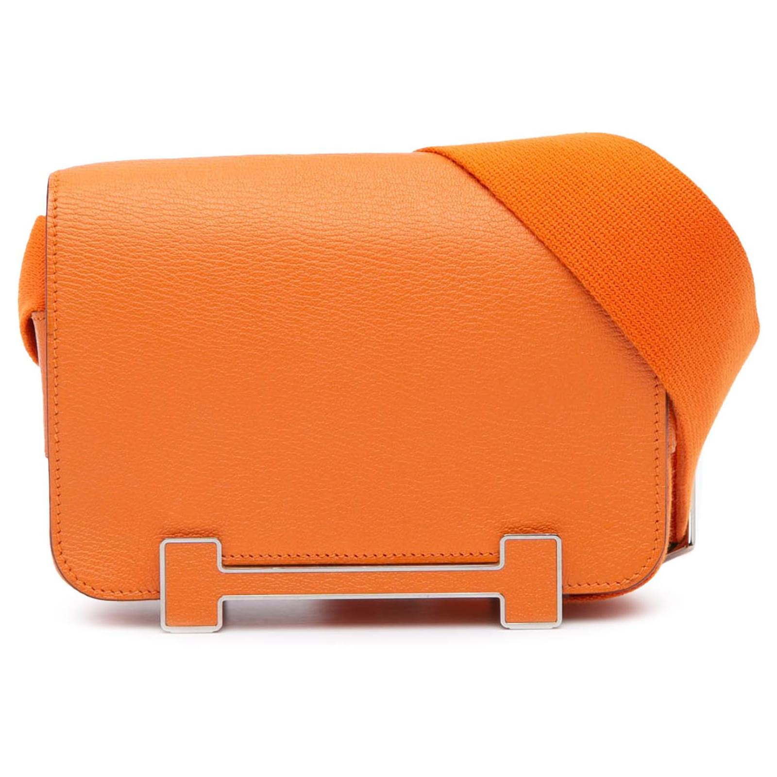 Hermès Orange Chevre Mysore Geta Leather Goatskin ref.2072315 - Joli Closet