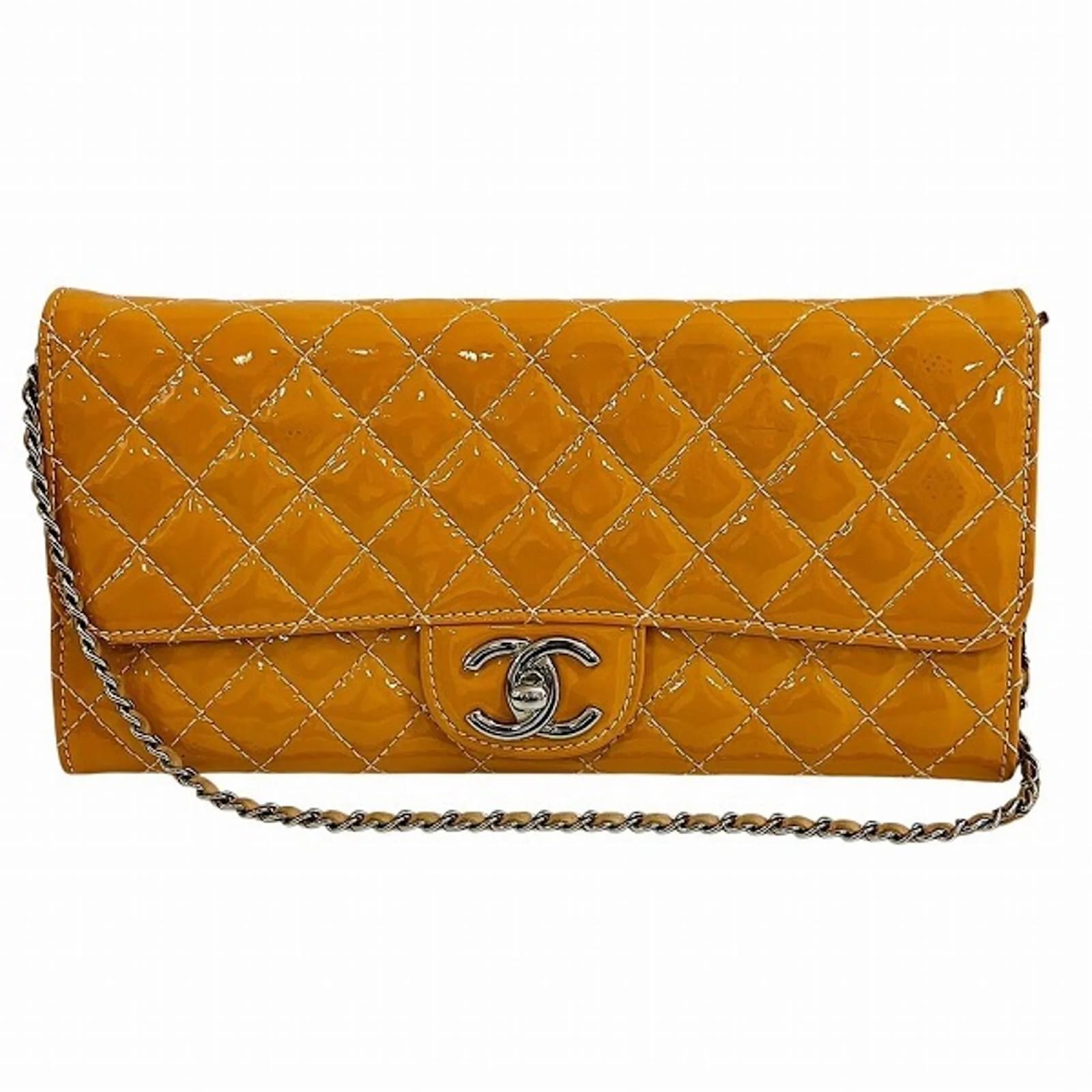 Chanel Matelasse Patent Leather Orange Chain Wallet ref.2073004 - Joli ...