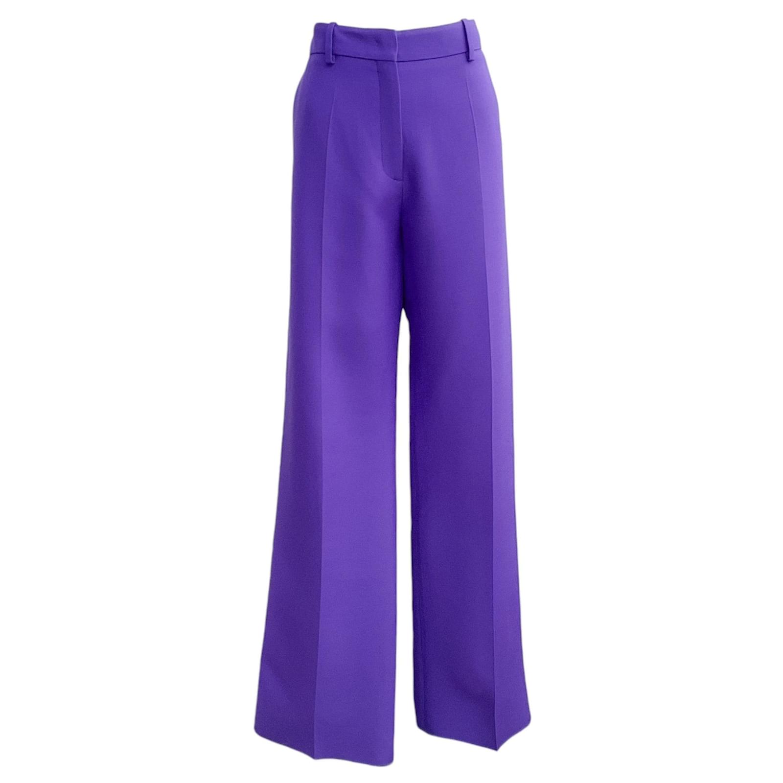 Valentino Violet Wool Classic Trousers Purple ref.2073946 - Joli Closet