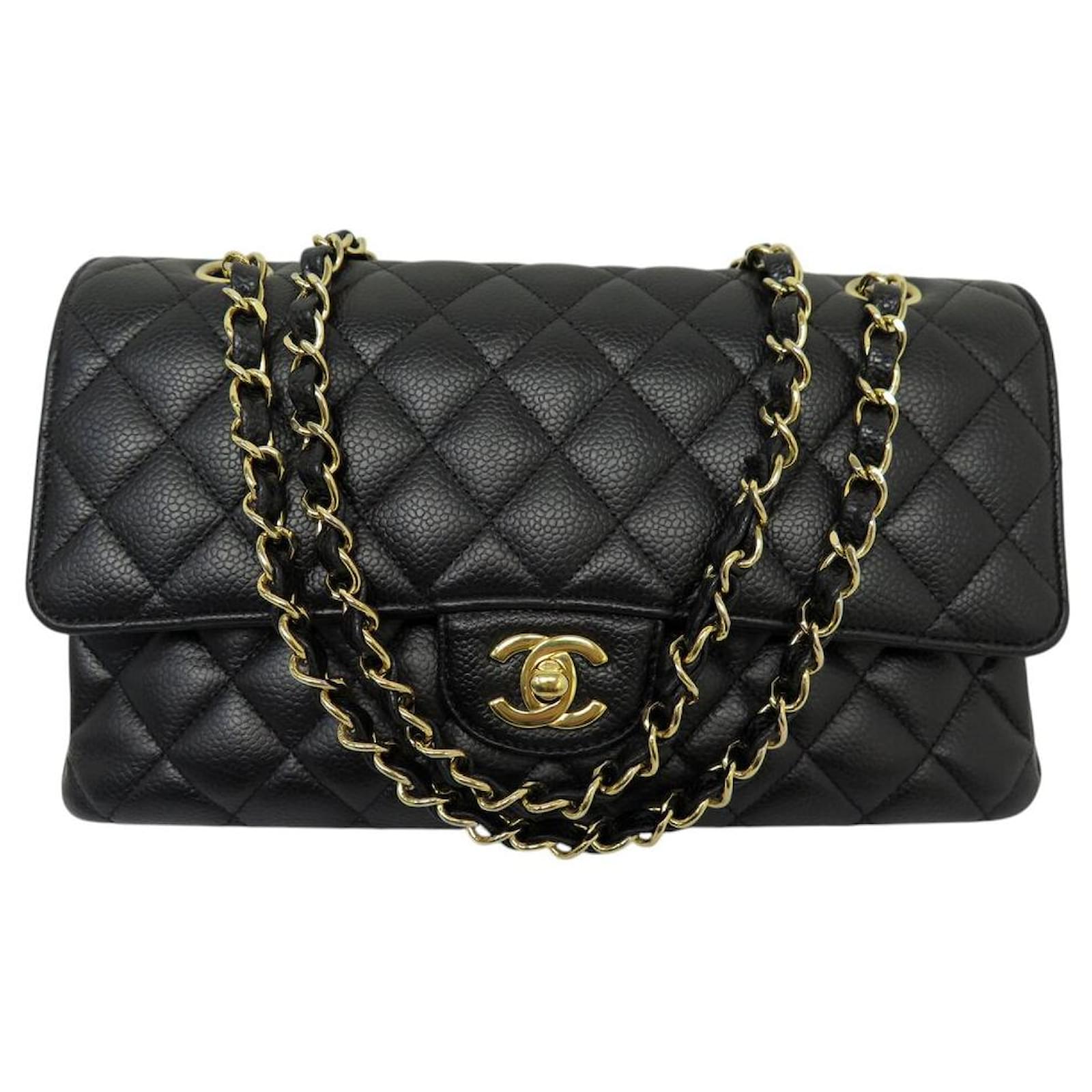 NEW CHANEL TIMELESS CLASSIC MEDIUM 11.12 CAVIAR LEATHER HANDBAG Black ...