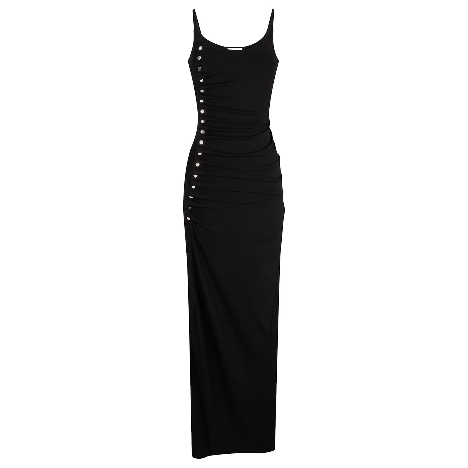 Paco Rabanne Long Black Dress in cotton jersey Viscose Cellulose fibre ...