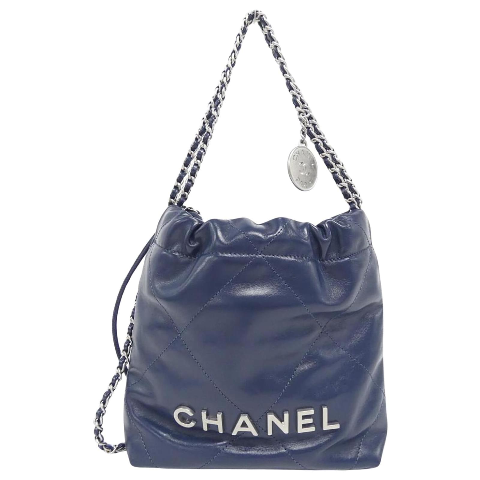 Chanel CHANEL 22 Navy blue Leather ref.2076183 - Joli Closet