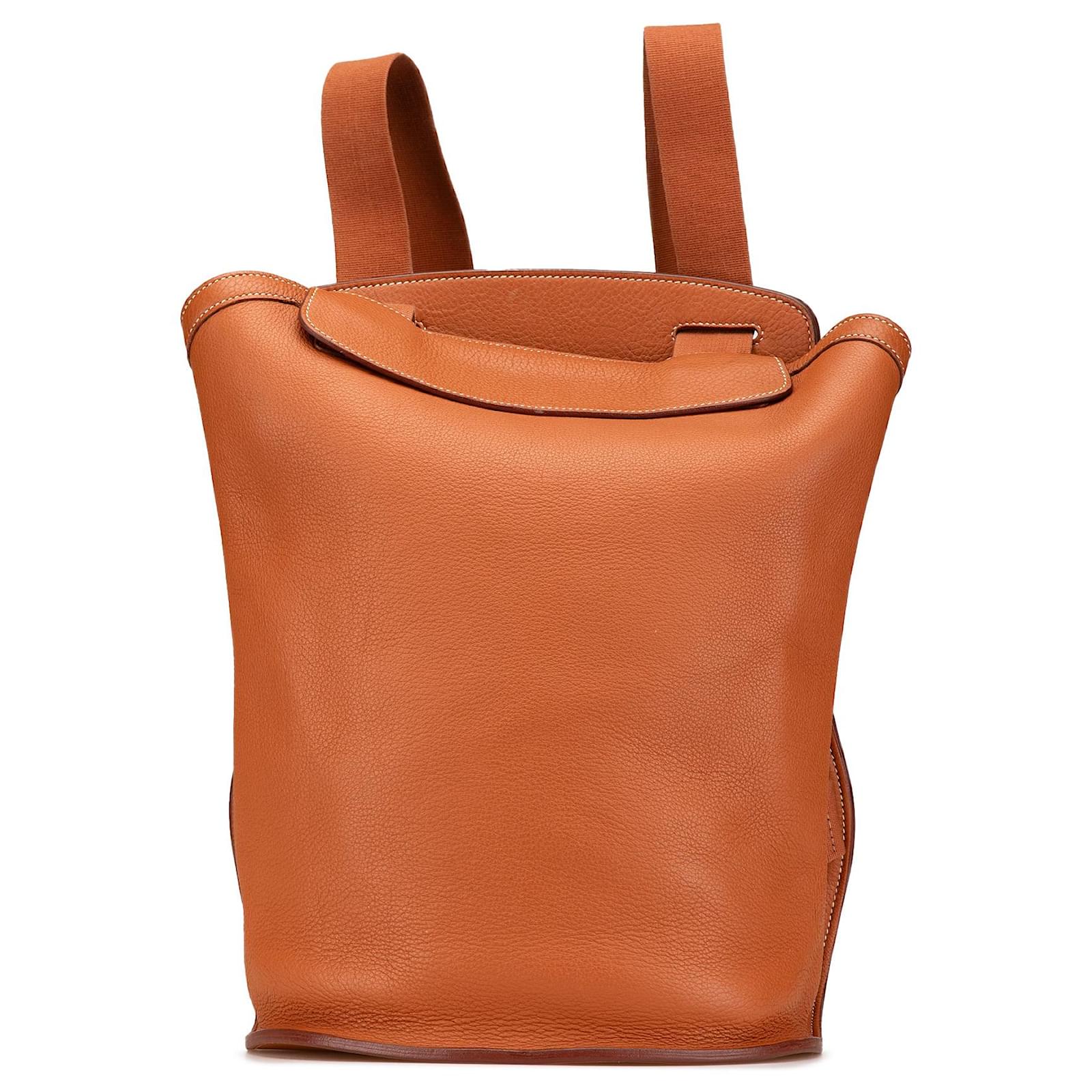 Hermès HERMES Backpacks T. Leather Orange ref.2078365 - Joli Closet