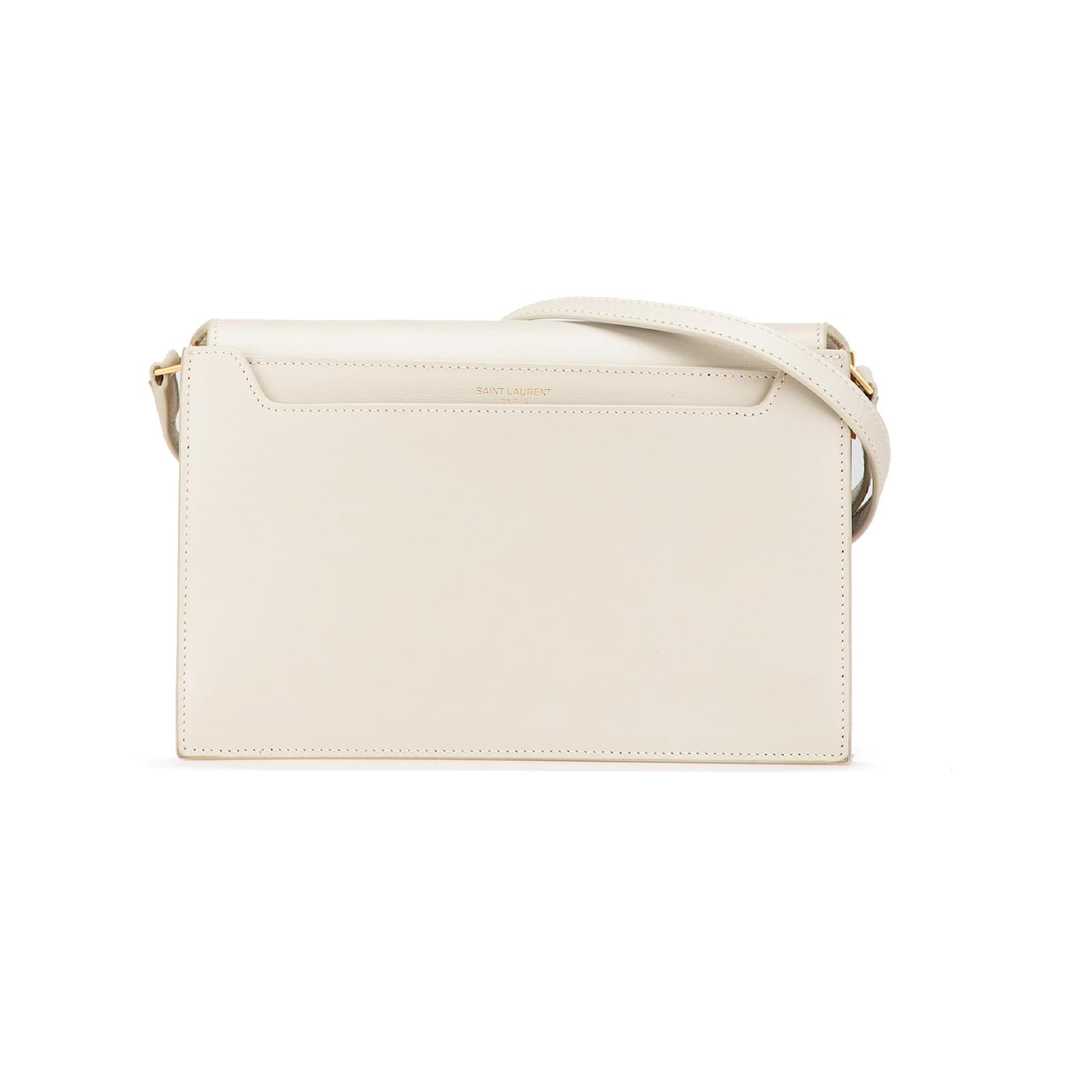 Saint Laurent White Leather Catherine Crossbody Pony-style calfskin ref ...