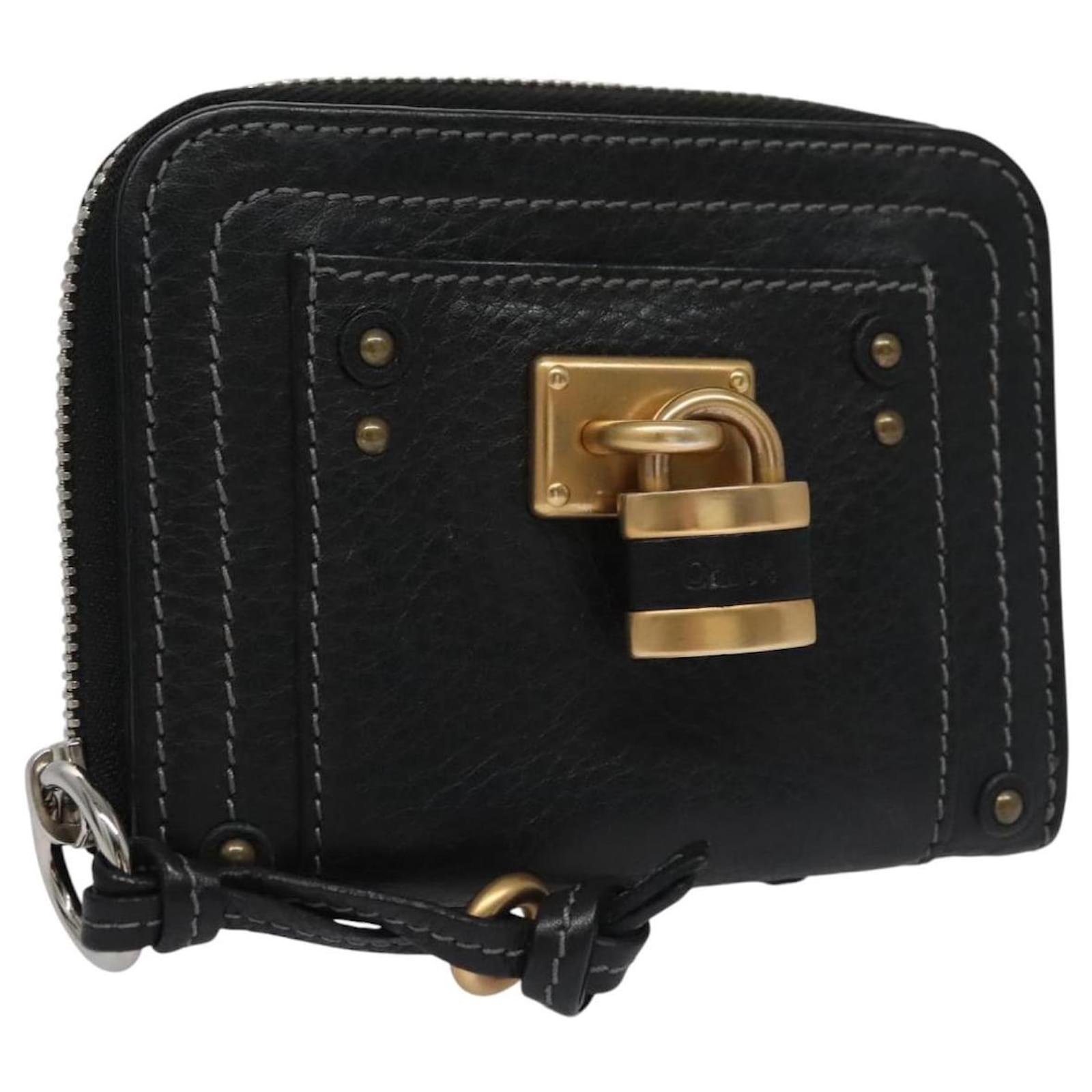 Chloé Chloe Paddington Wallet Leather Black Auth 101083 ref.2080482 ...