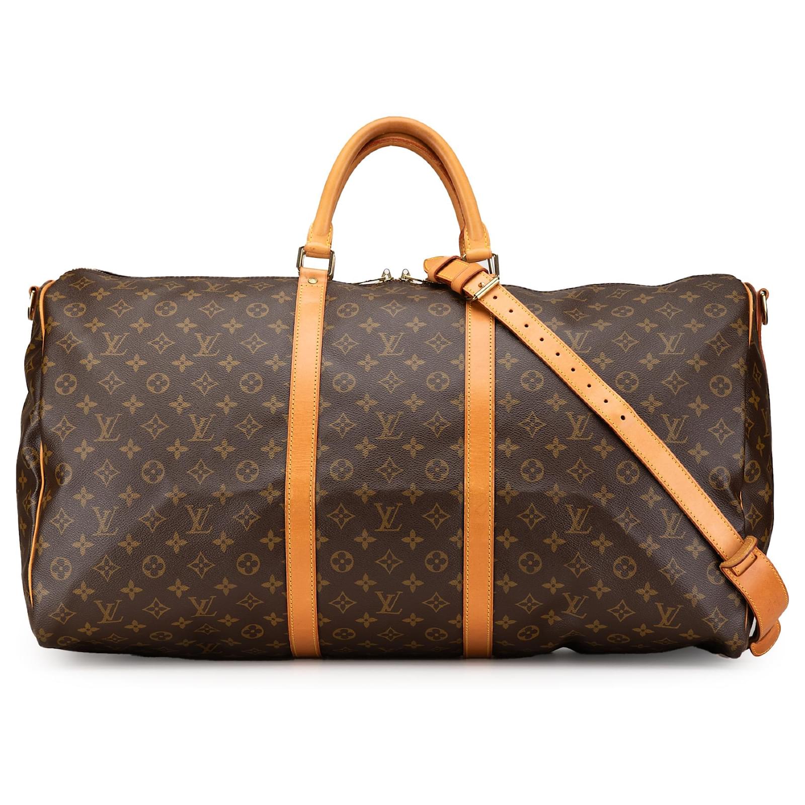 Louis Vuitton Brown Monogram Keepall Bandouliere 60 Leather Cloth ref.2081469 - Joli Closet