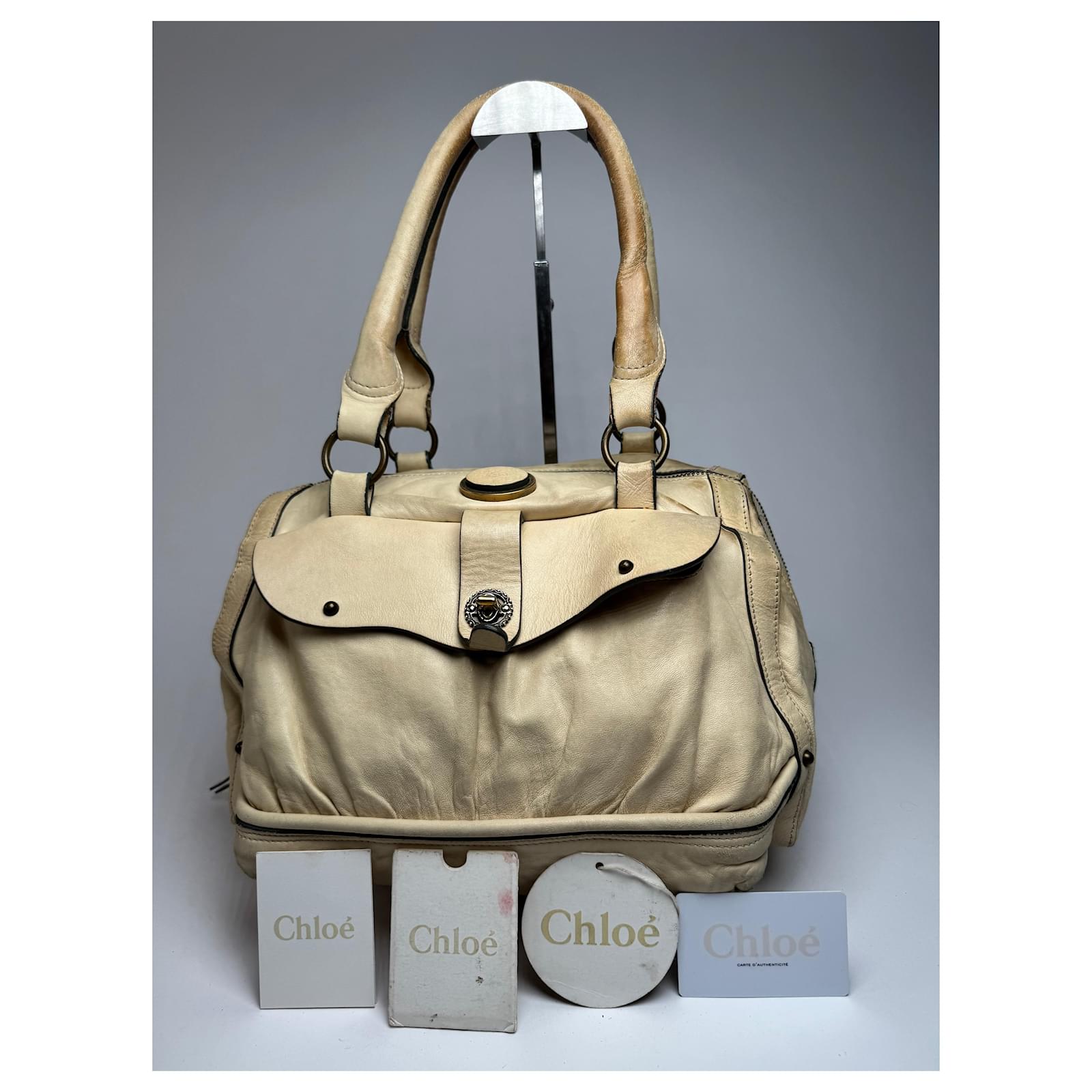 Chloé Vintage Chloe Leather Bag Beige ref.2082956 - Joli Closet