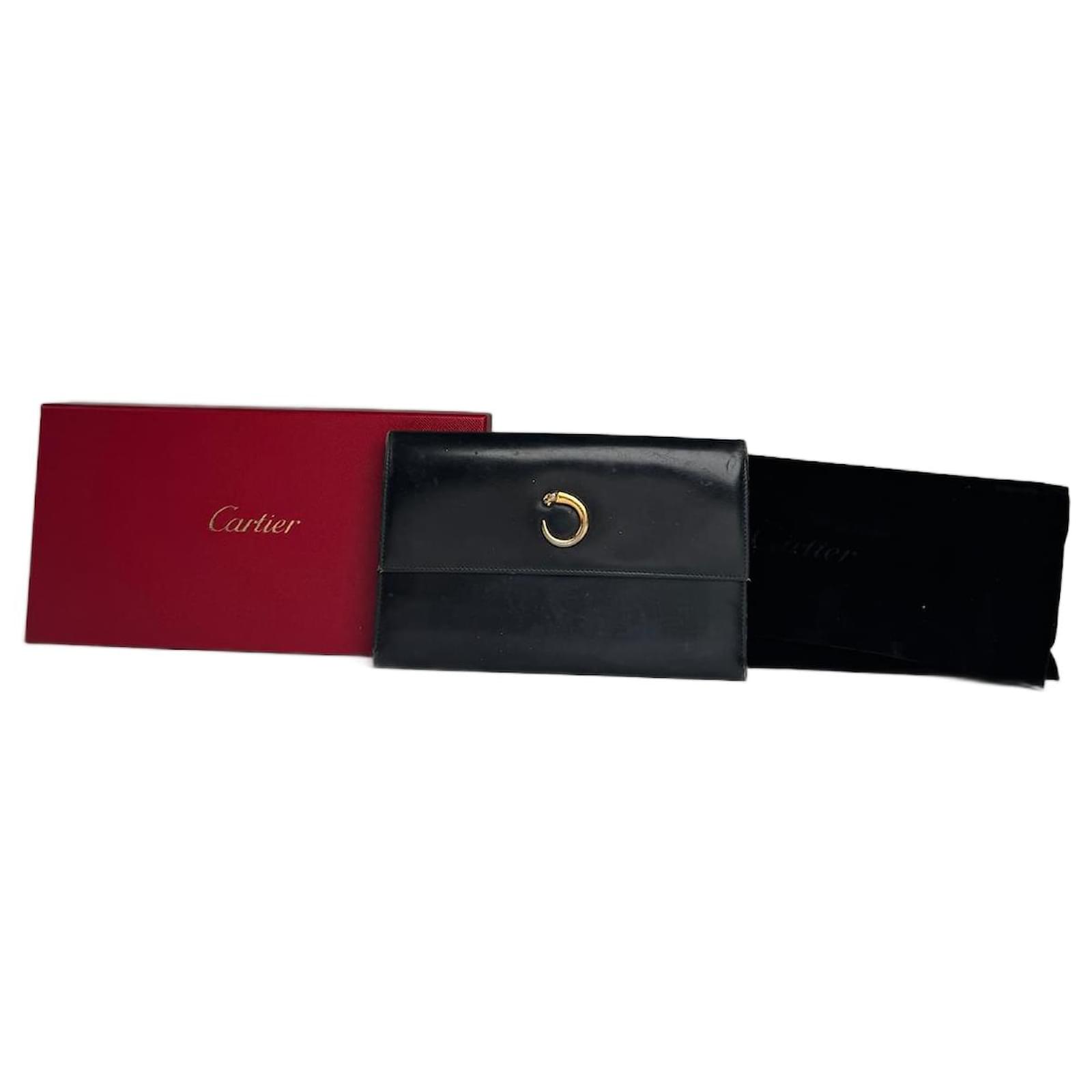 Vintage Cartier Panthere Patent Leather Wallet Black ref.2082971 - Joli ...