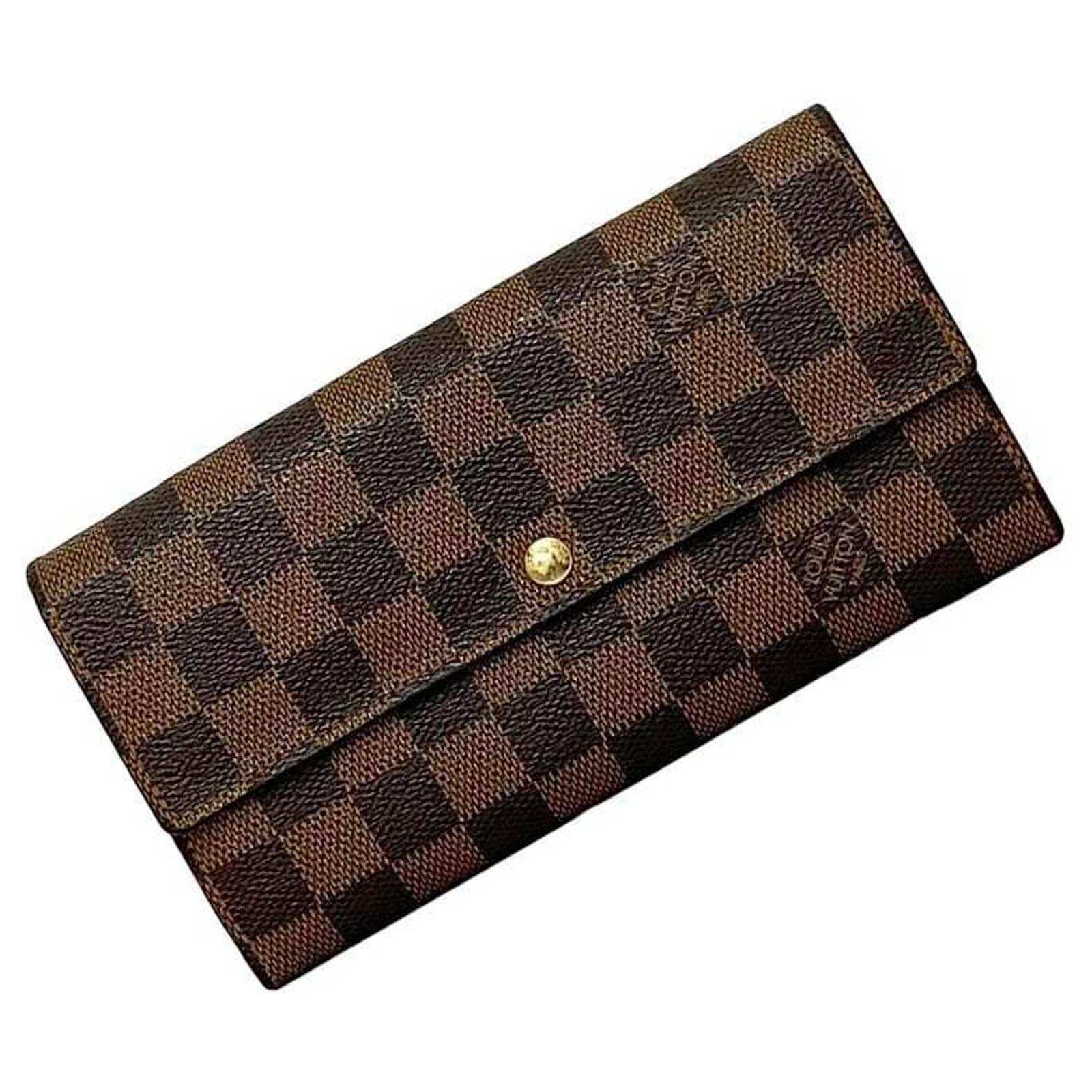 Louis Vuitton Bi-fold Long Wallet Brown Damier ebene Cloth ref.2083777 ...