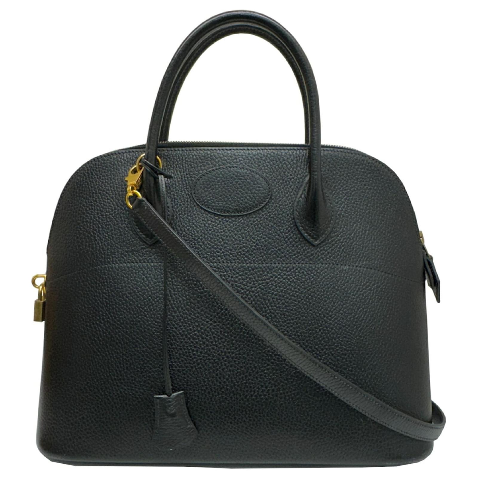 Hermès Hermes Bolide 35 Handbag Black Golden Leather ref.2084428 - Joli ...