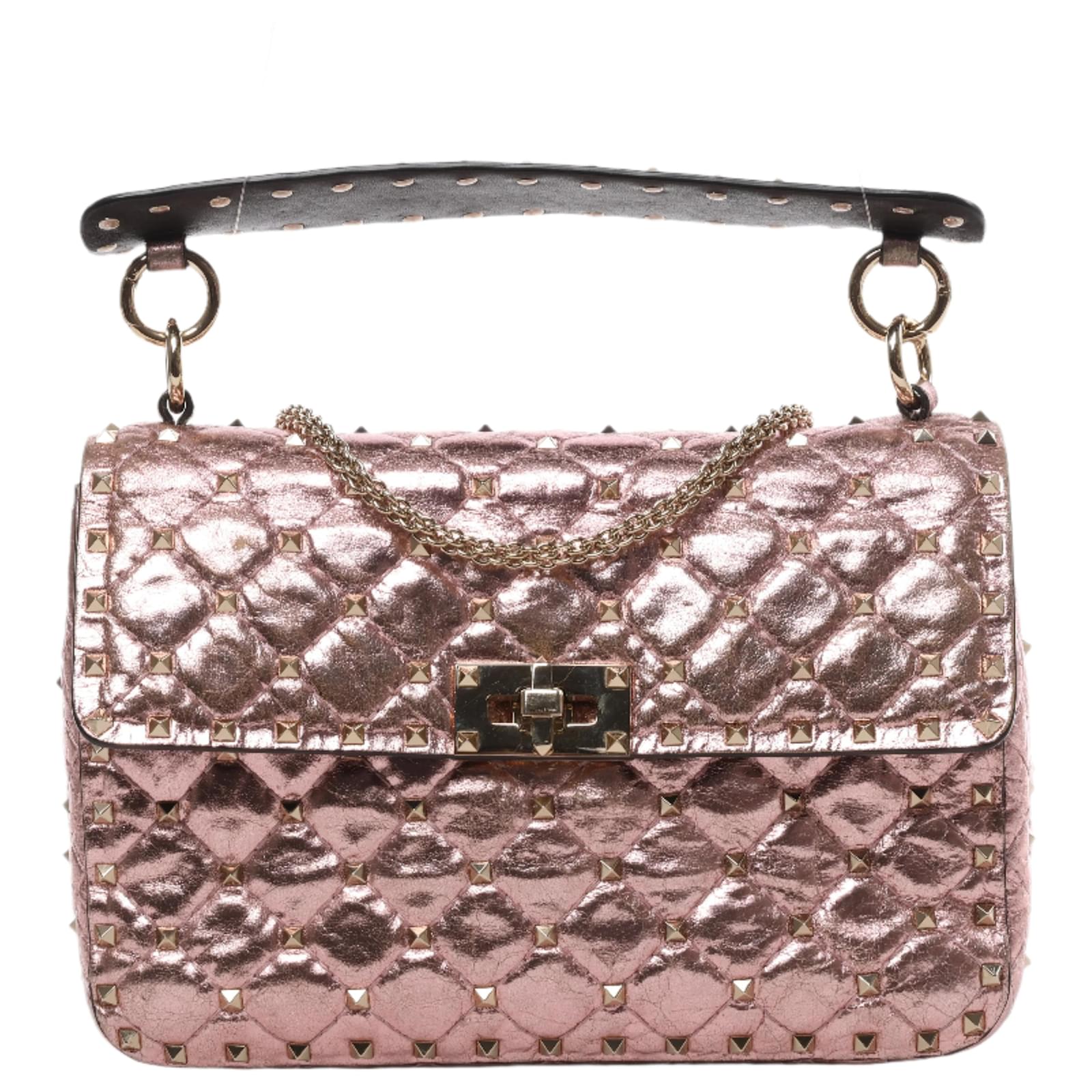 Valentino Garavani Rockstud Spike Medium Leather 2Way Handbag in ...