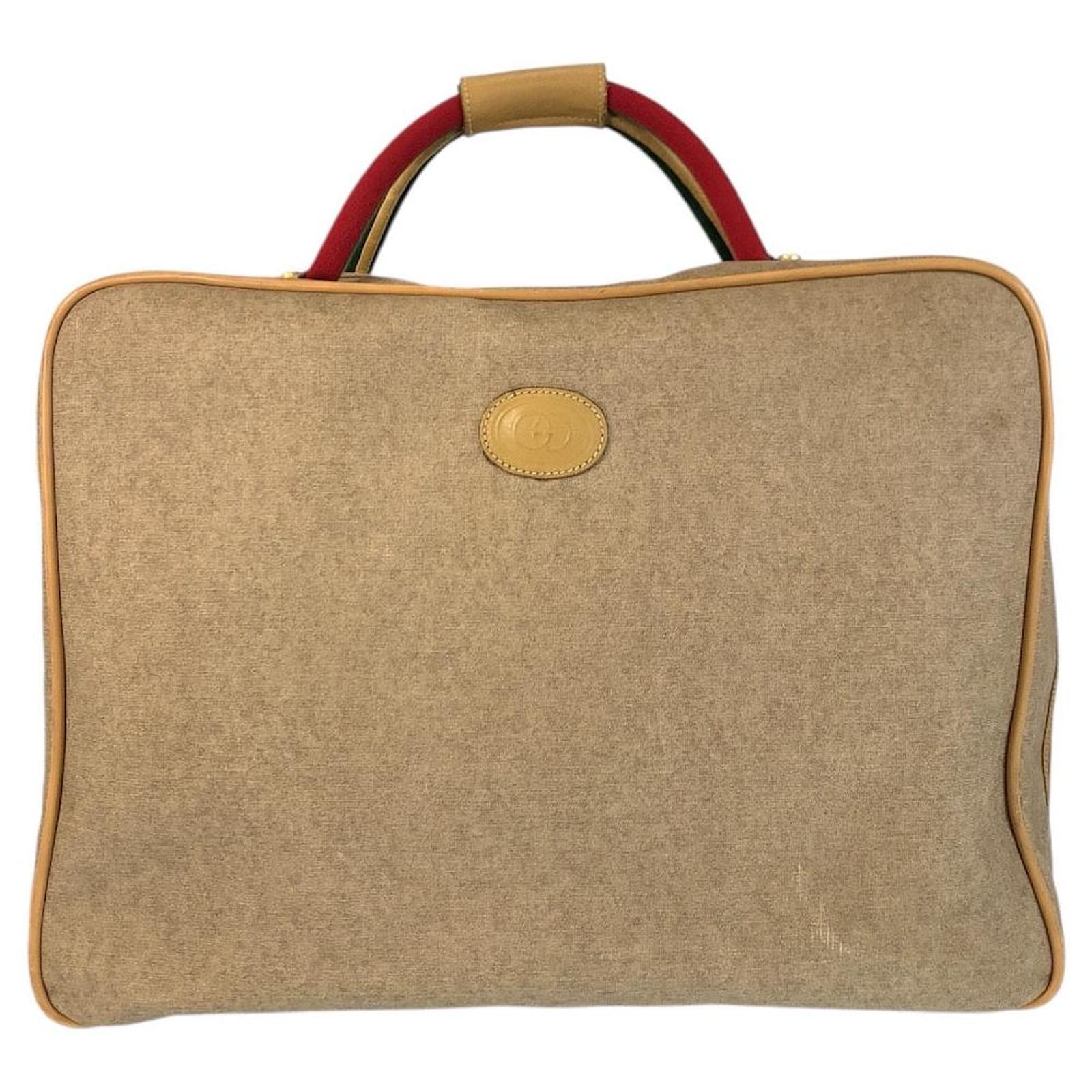 Gucci Vintage Boston Bag Beige PVC Plastic ref.2085616 - Joli Closet