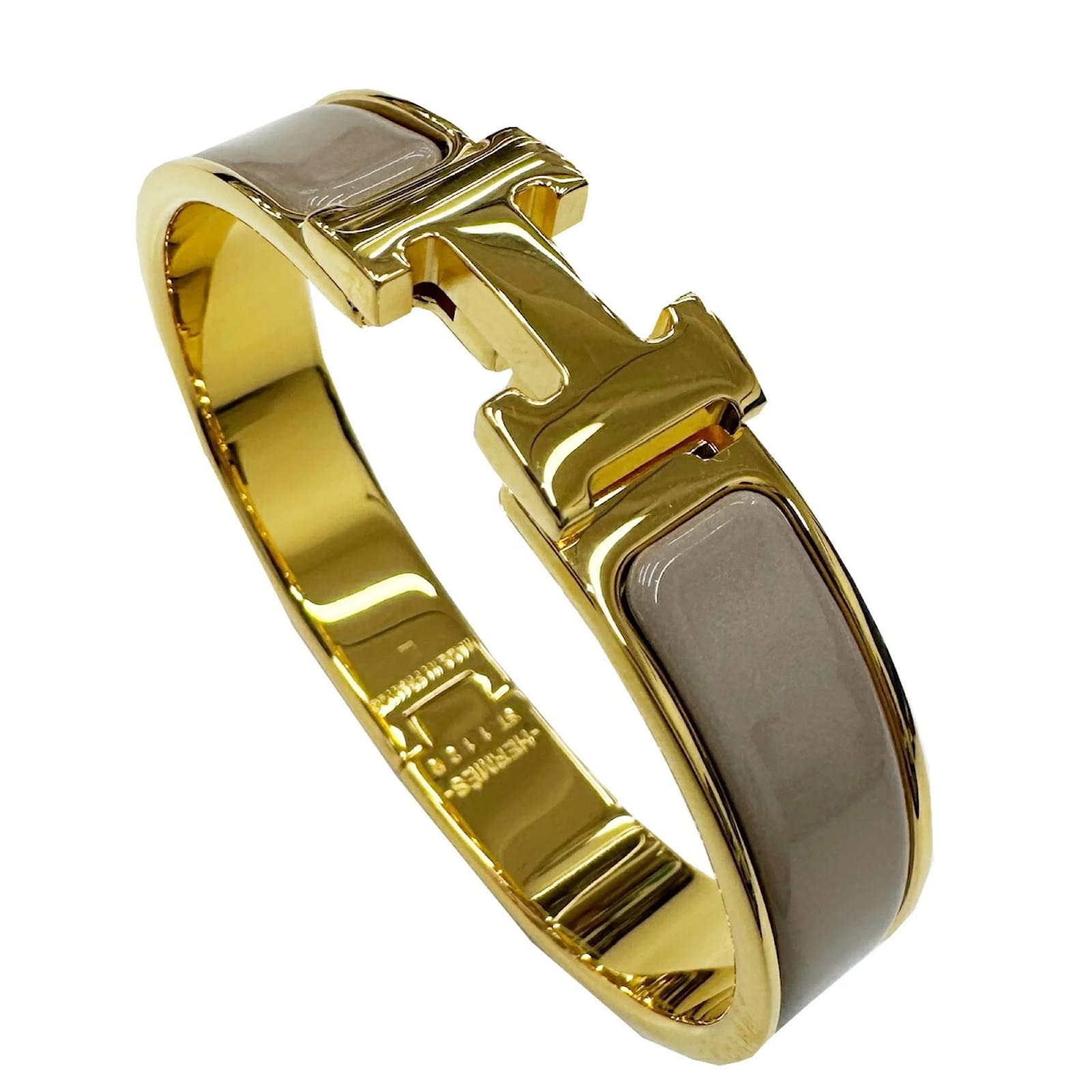 Hermès Hermes Click-Clack PM Bangle Beige Golden ref.2086576 - Joli Closet