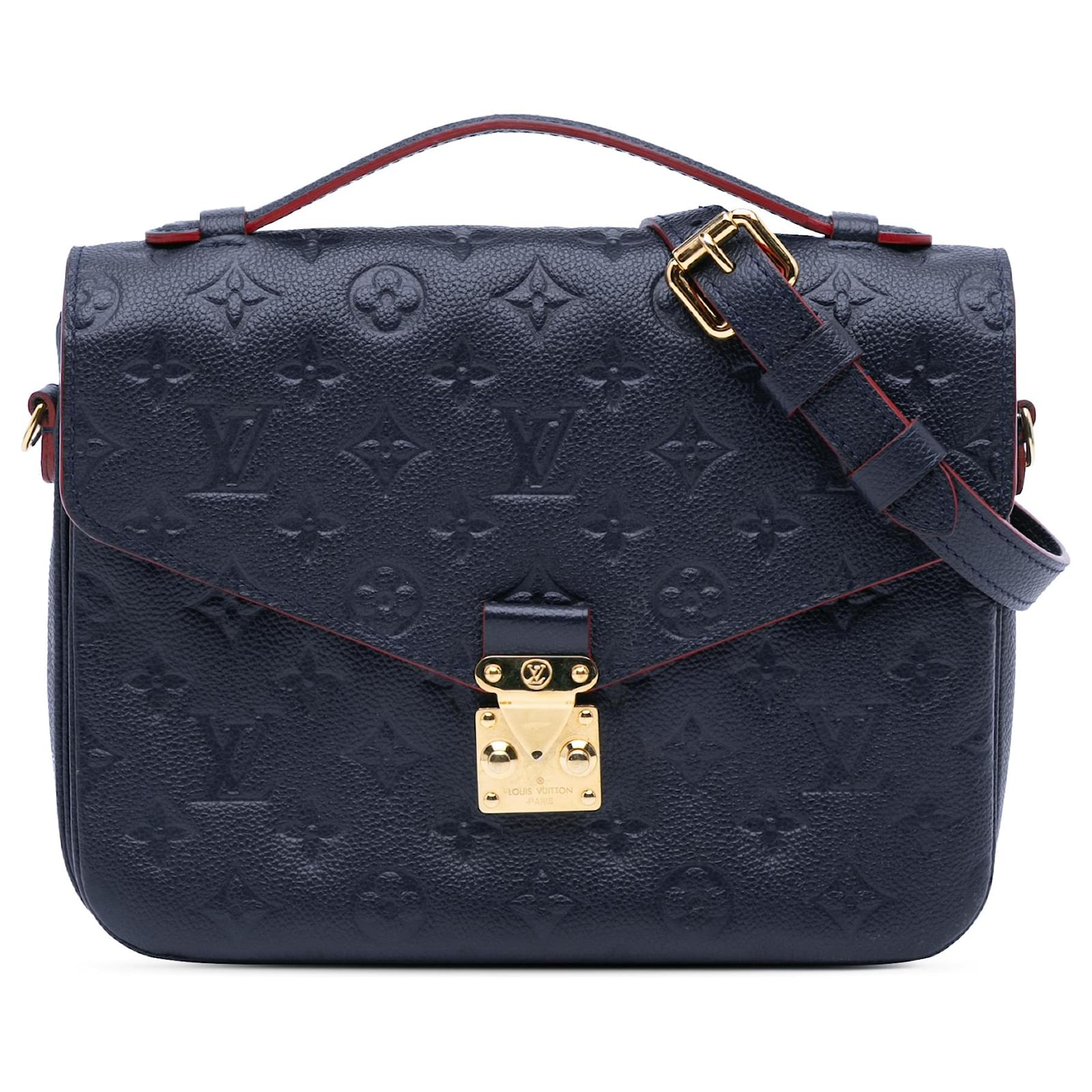 Louis Vuitton Blue Monogram Empreinte Pochette Metis Navy blue Leather ...