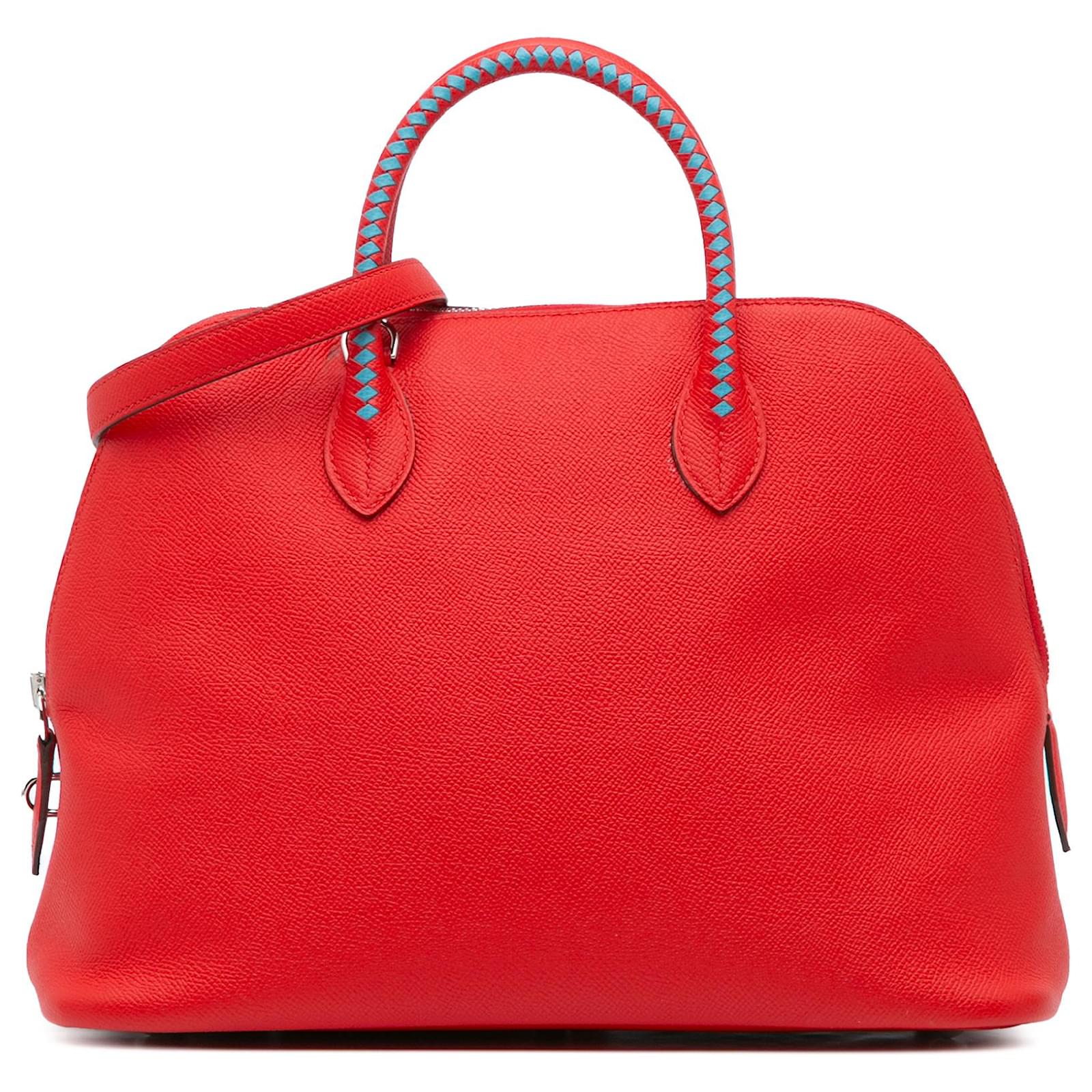 Hermès Red Epsom Tressage Bolide 1923 30 Leather Pony-style calfskin ...