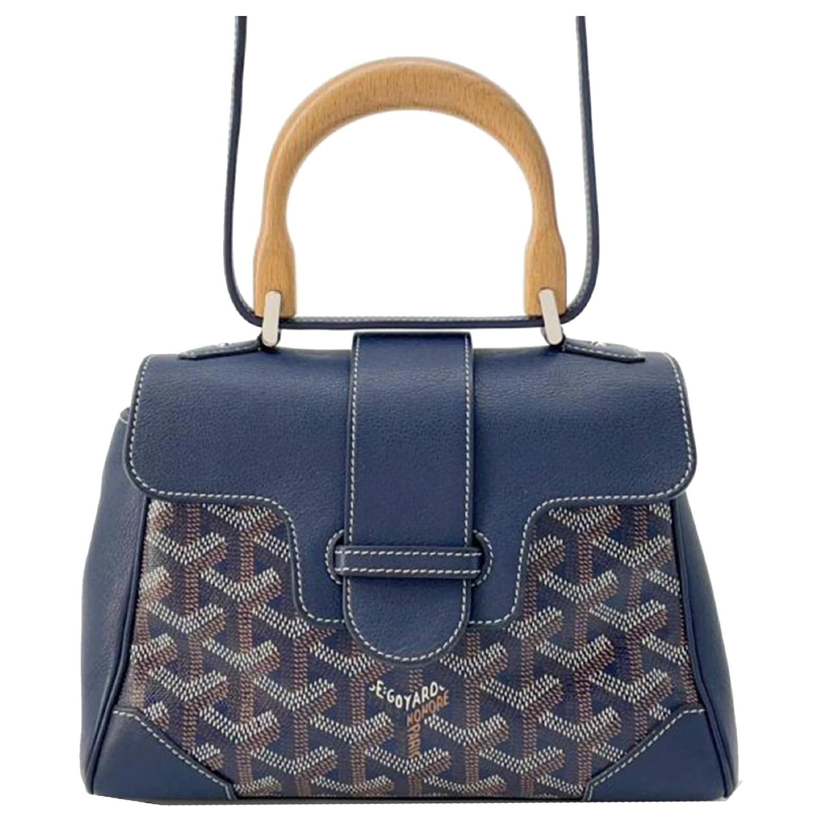 Goyard Blue Mini Goyardine Saigon Souple Dark blue Cloth Cloth ref ...