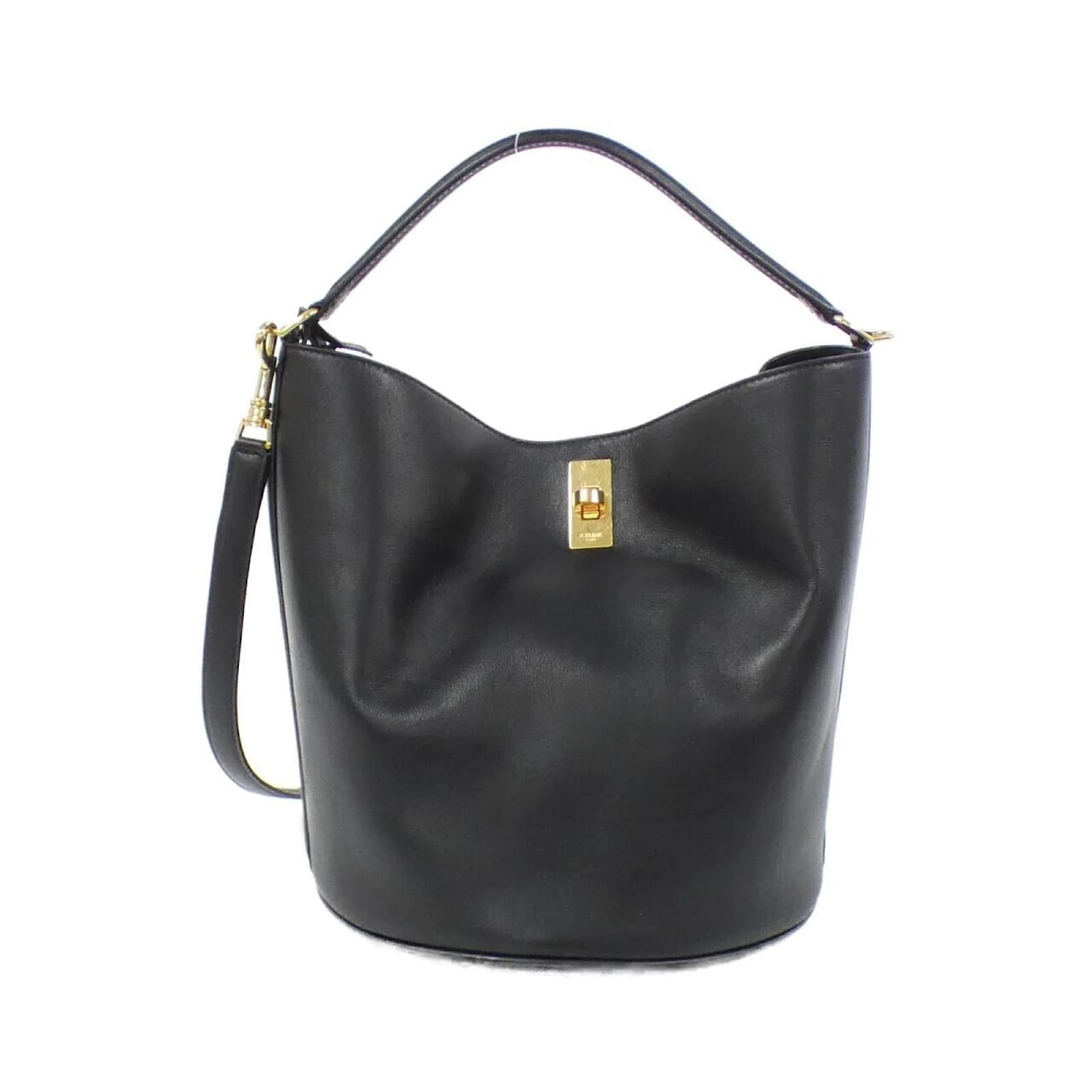 Céline Celine Bucket 16 Handbag Black Leather ref.2091205 - Joli Closet