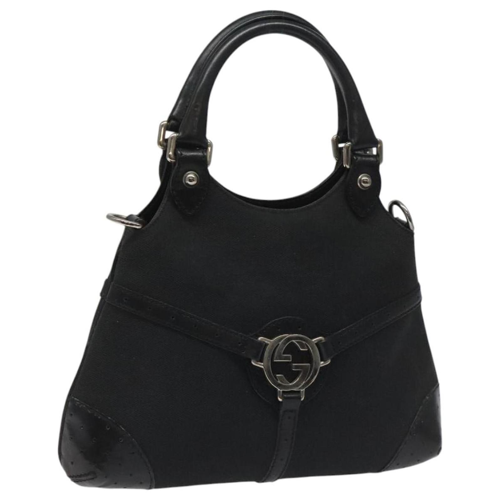 GUCCI Hand Bag Canvas Black Auth ep7533 Cloth ref.2091384 - Joli Closet