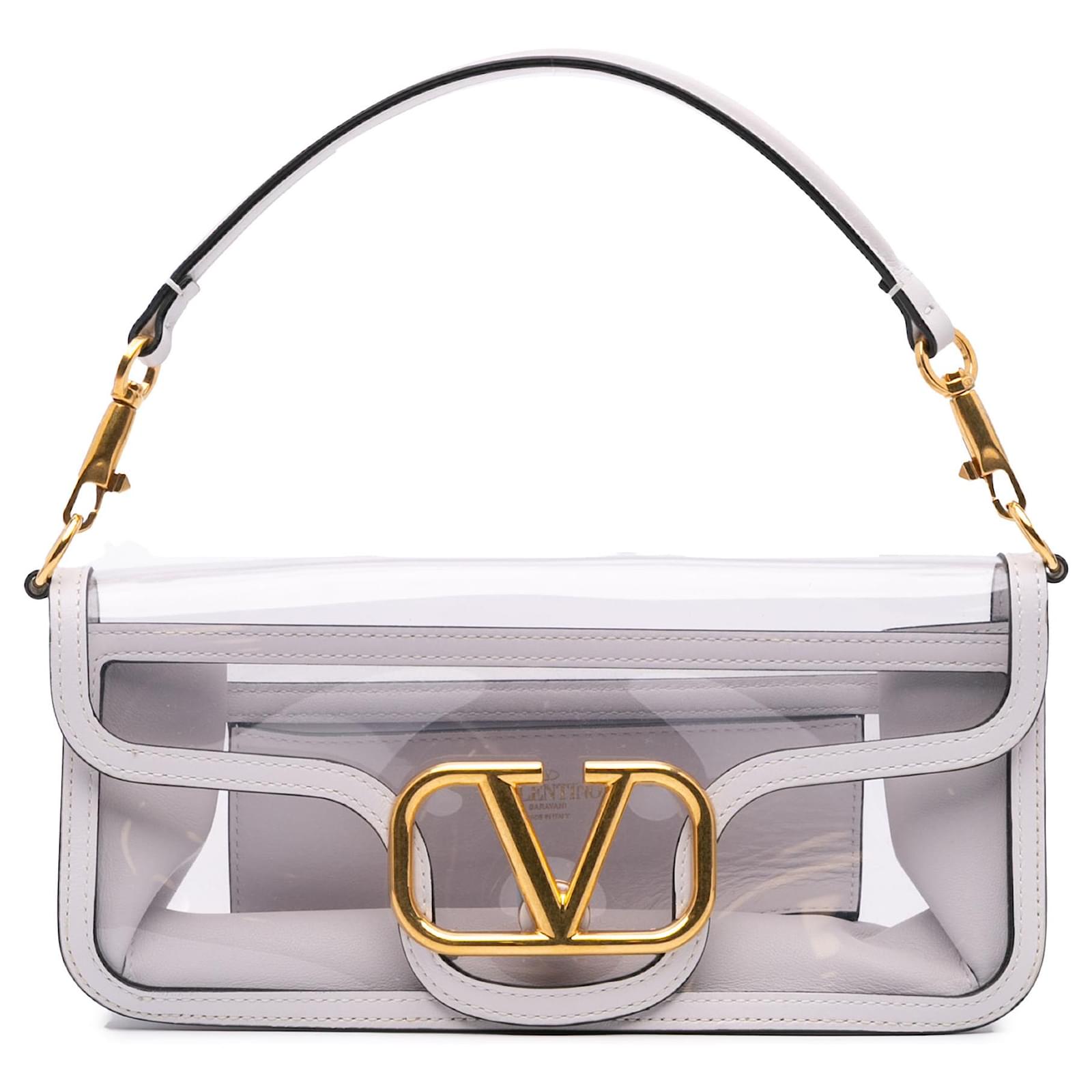Valentino White PVC VLogo Loco Satchel Plastic ref.2094520 - Joli Closet