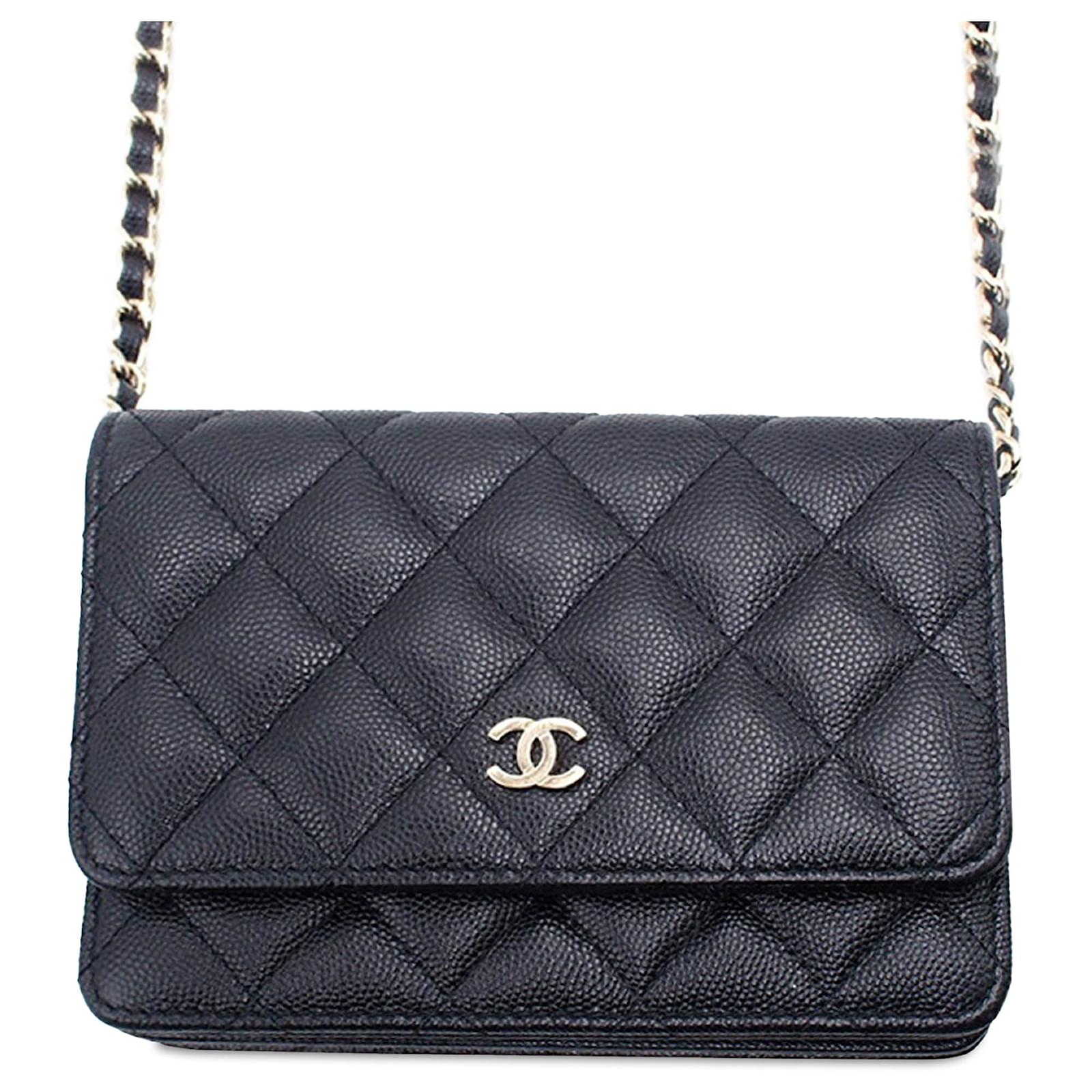 Chanel Black Mini Quilted Caviar Wallet On Chain Leather ref.2094574 ...