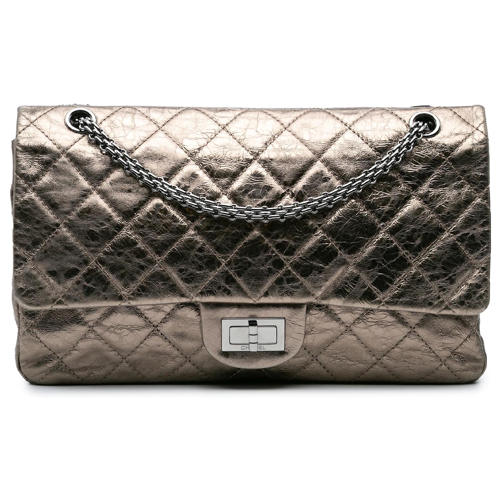 Chanel Gold Reissue 2.55 Aged Calfskin Double Flap 227 Golden Leather ...