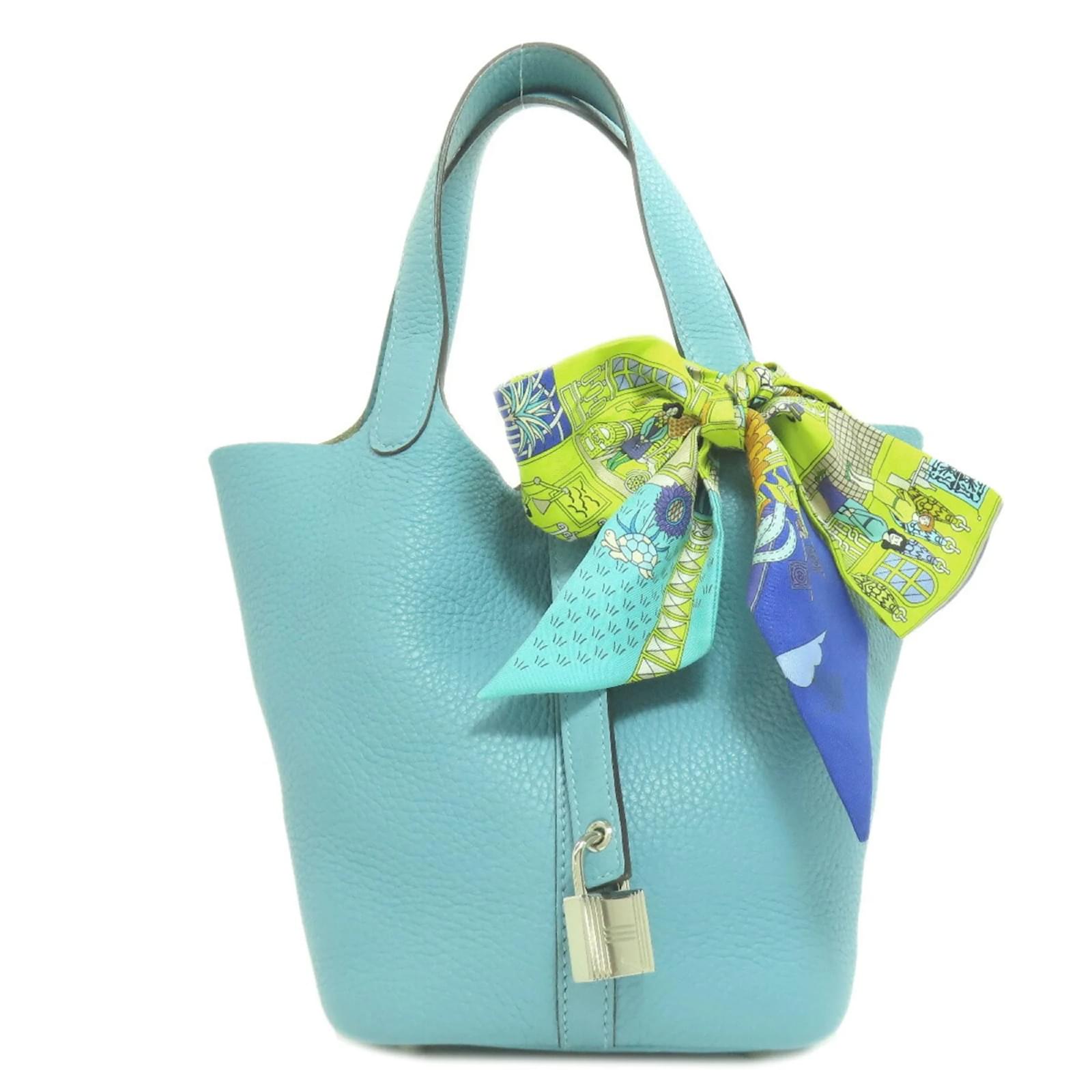 Hermès Hermes Picotin Lock PM Twilly Handbag Light blue ref.2094711 ...