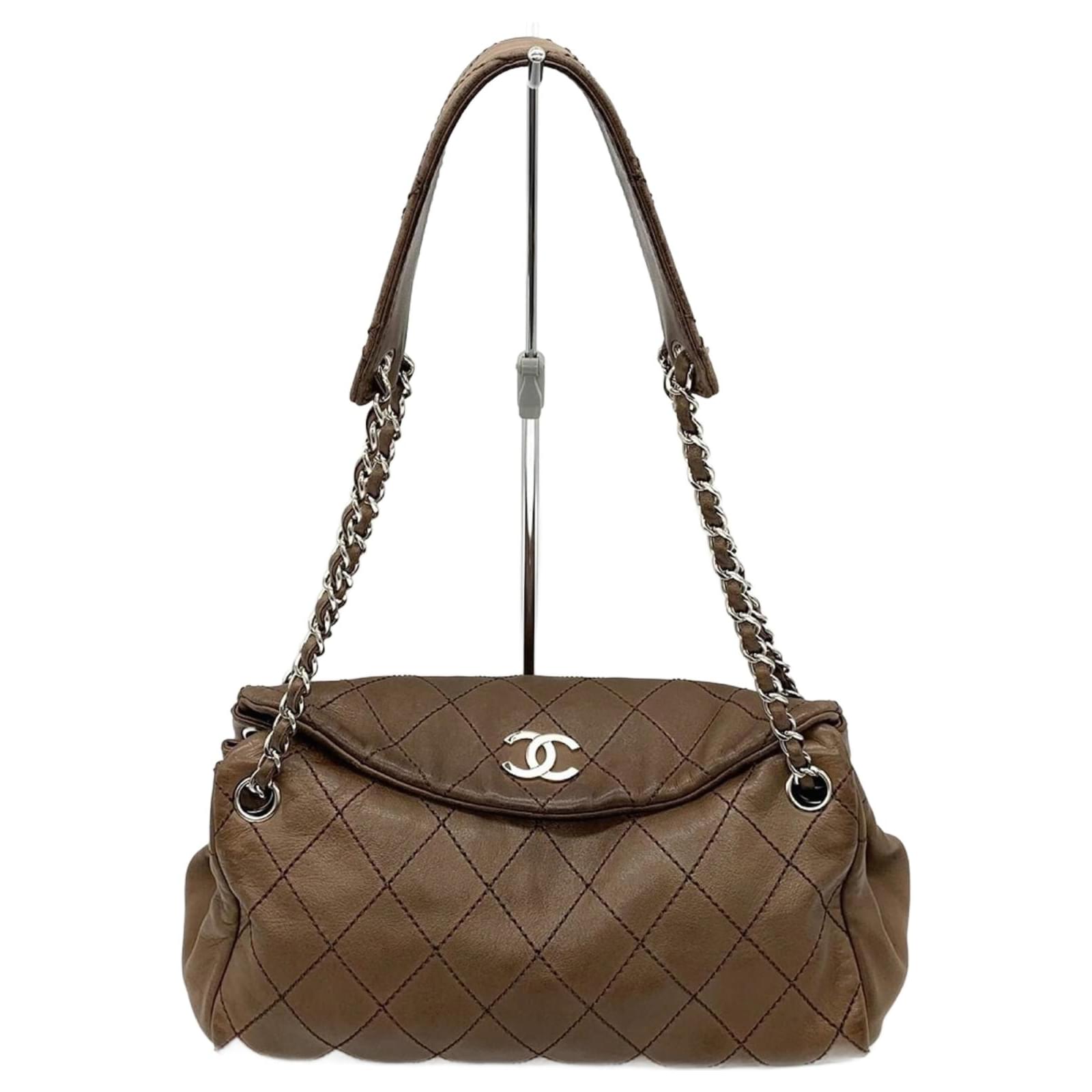 Chanel Wild Stitch Chain Shoulder Bag Brown Leather ref.2094793 - Joli ...