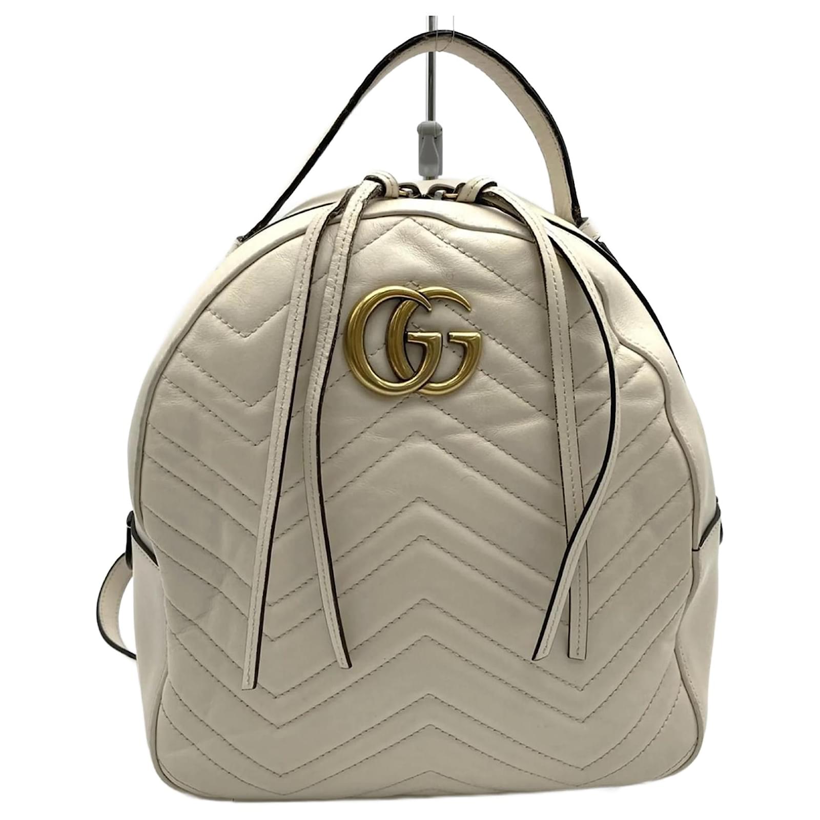 Gucci GG Marmont Leather Backpack White ref.2094840 - Joli Closet