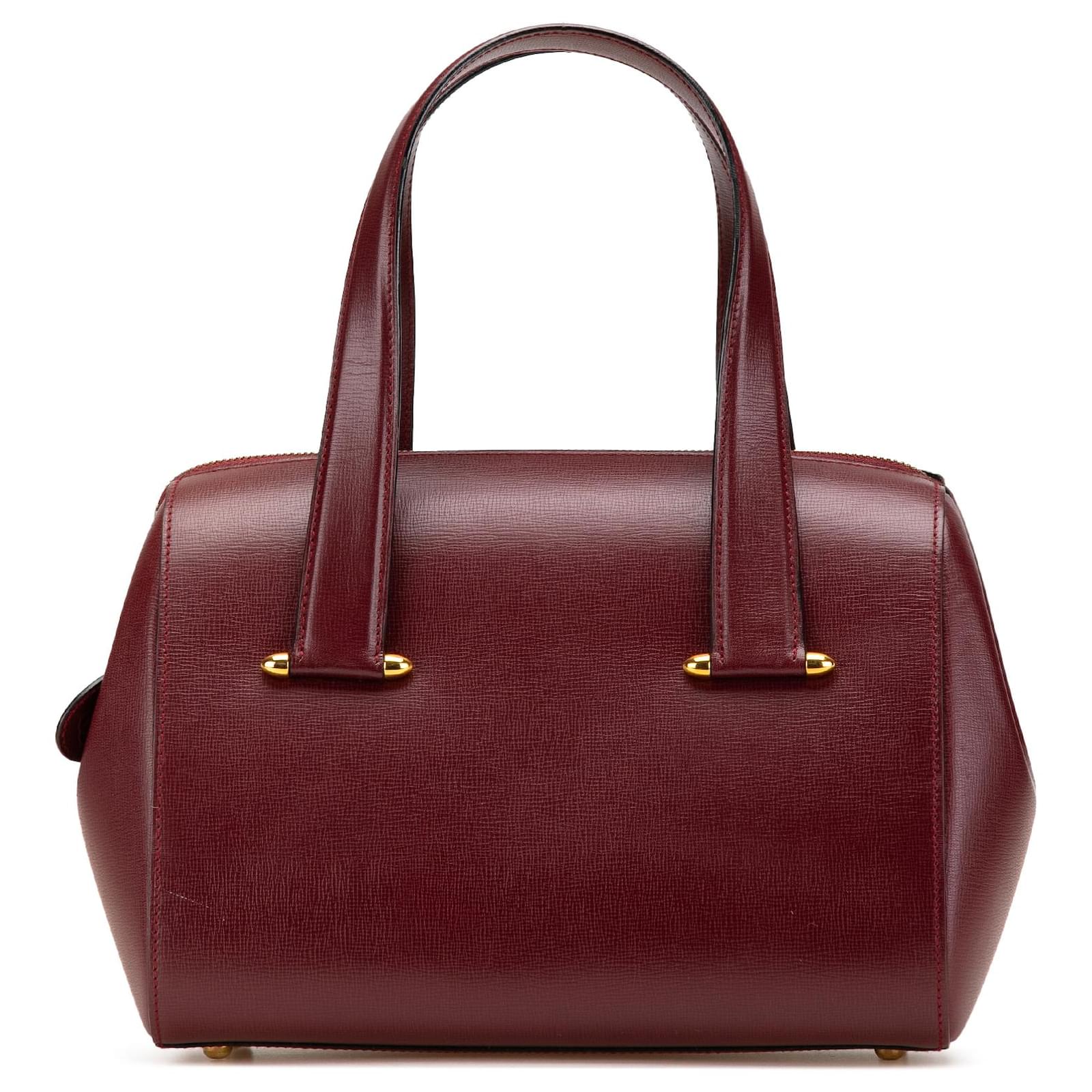 Cartier Red Leather Must De Cartier Boston Bag Dark red Pony-style ...