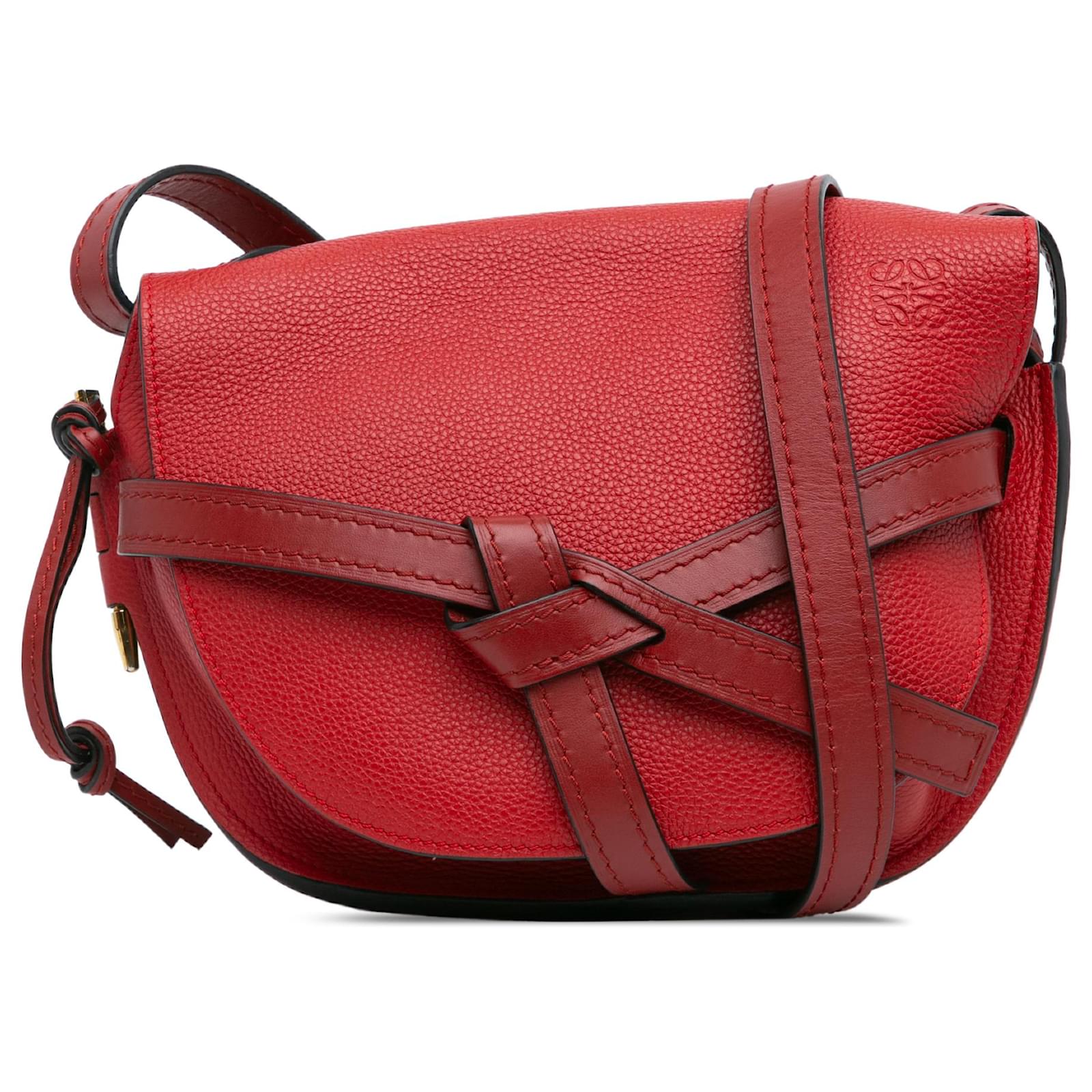 LOEWE Red Small Leather Gate Crossbody Pony-style calfskin ref.2098314 ...