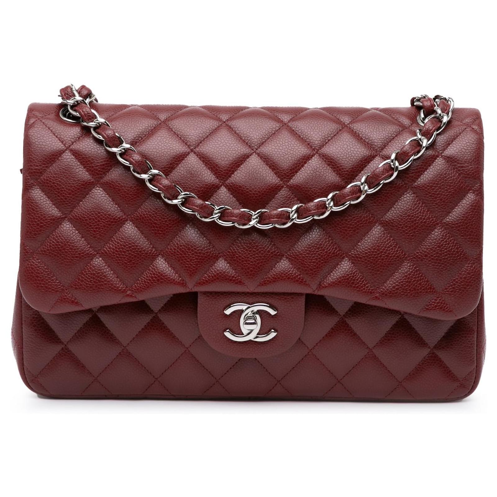 Chanel Red Jumbo Classic Caviar Double Flap Leather ref.JC2098350 (Sold ...