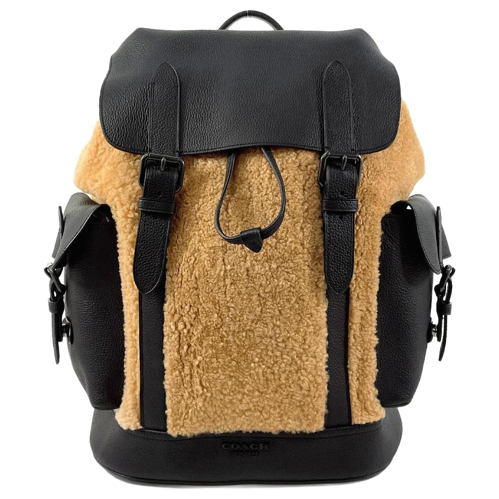 COACH Hudson Leather Backpack Brown Black ref.2100414 - Joli Closet