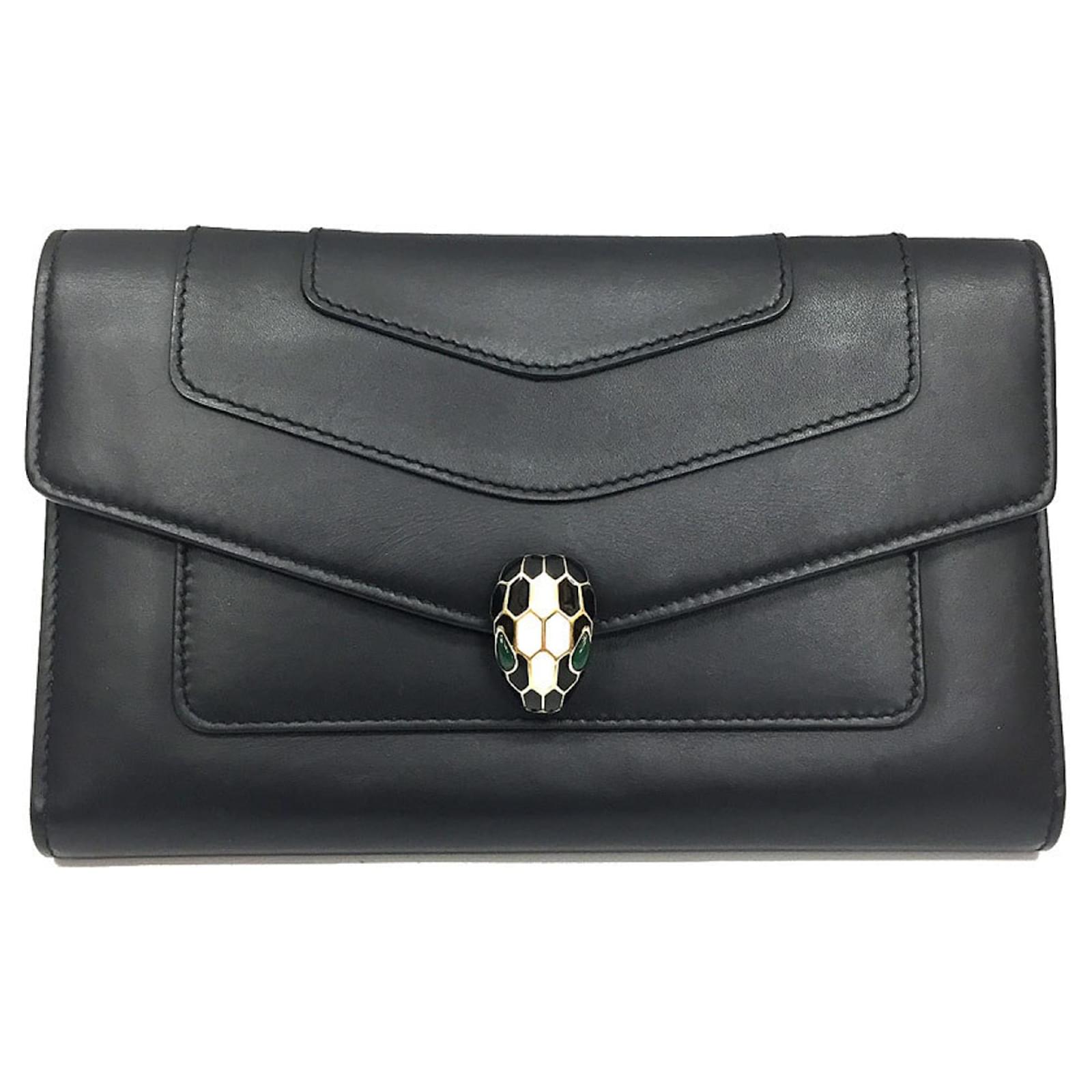 Bulgari Bvlgari Serpenti Forever Large Wallet Black Leather ref.2100521 ...