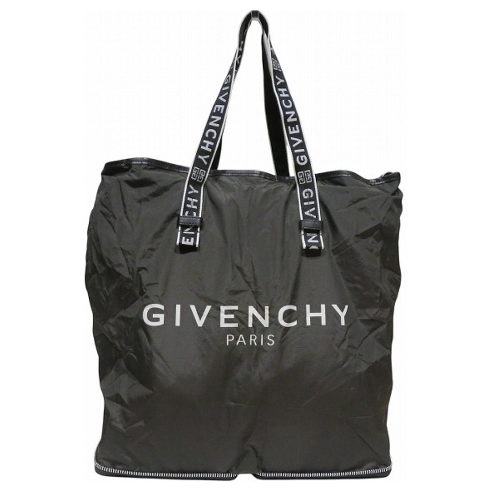 Givenchy Foldable Nylon x Leather Tote Bag Black Olive green ref ...