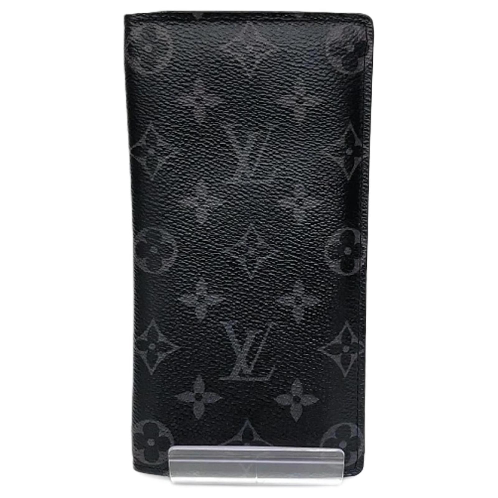 Brazza Louis Vuitton Monogram Eclipse Long Wallet Brown Cloth ref ...