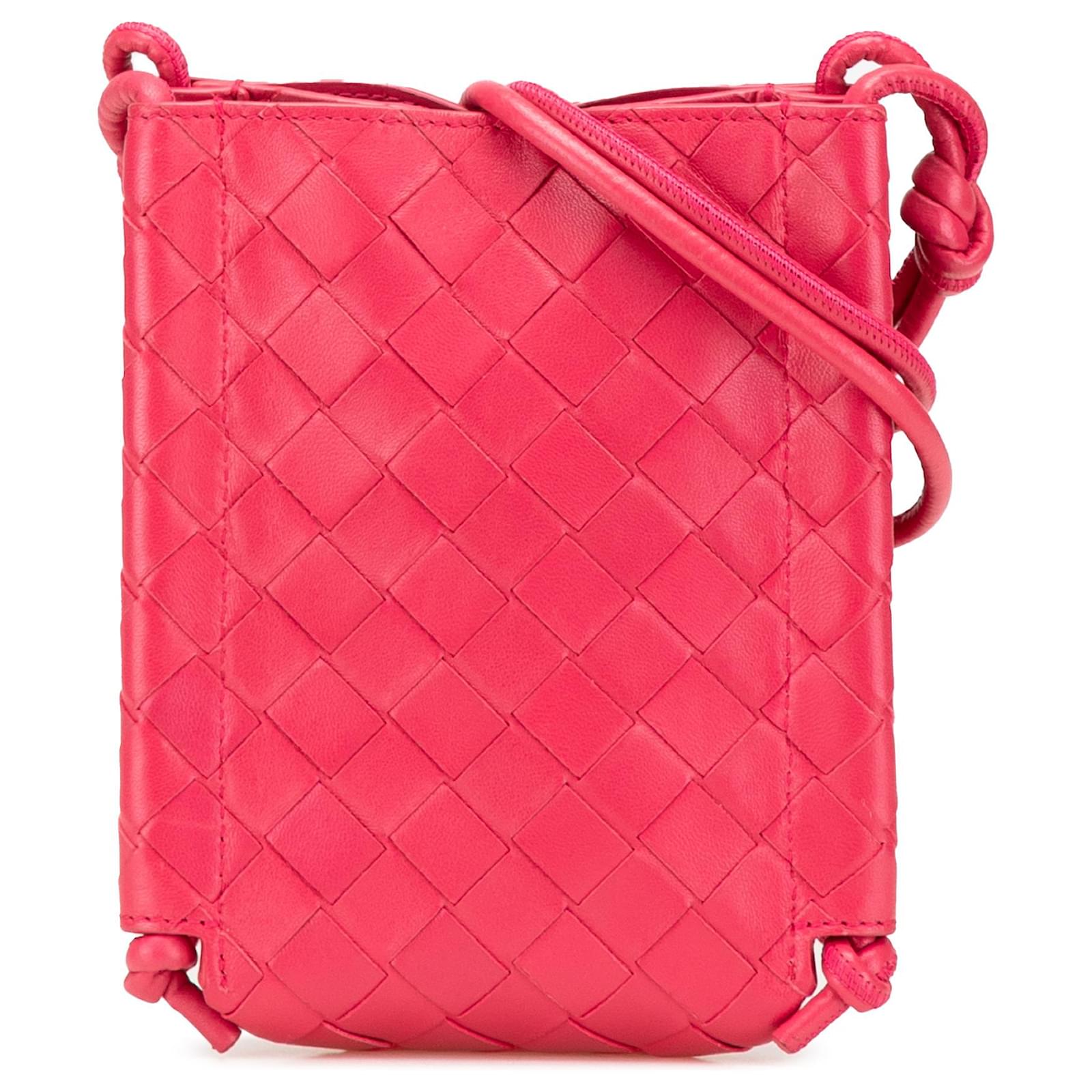 Bottega Veneta Pink Mini Nappa Intrecciato The Knot Crossbody Leather ...