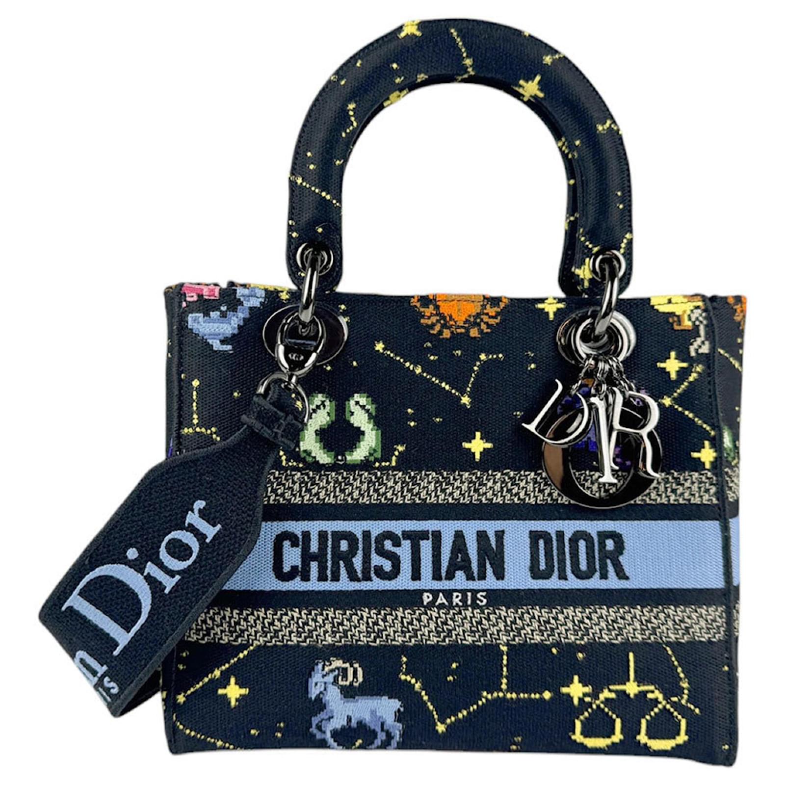 Christian Dior Lady Delight Canvas Shoulder Bag Black Multiple colors ...