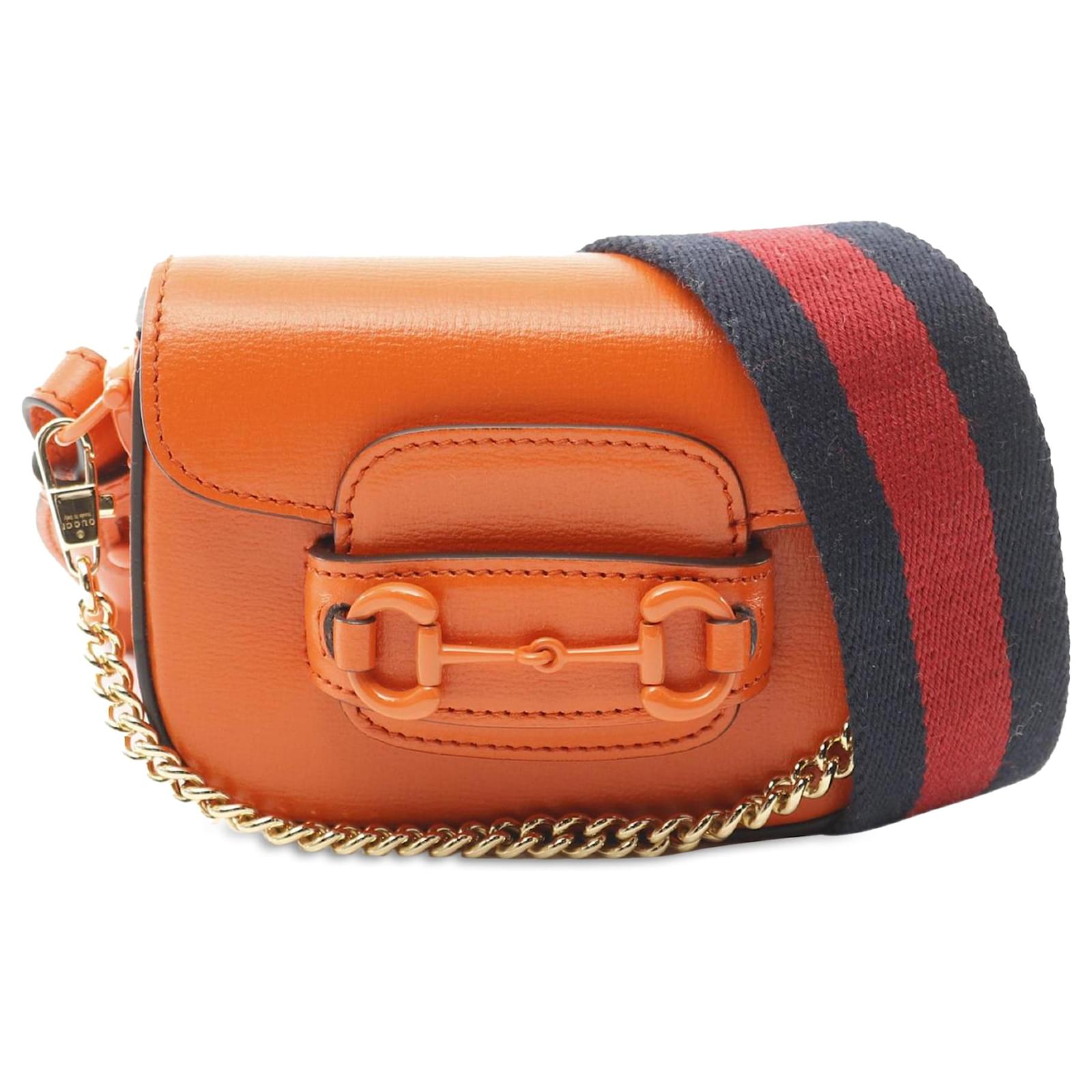 Gucci Orange Mini Leather Horsebit 1955 Web Satchel Pony-style calfskin ref.2108473 - Joli Closet