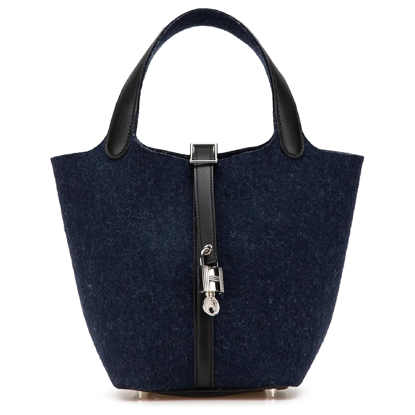 Hermès Blue Feutre and Swift Picotin Lock 18 Wool Cloth ref.2108594 ...
