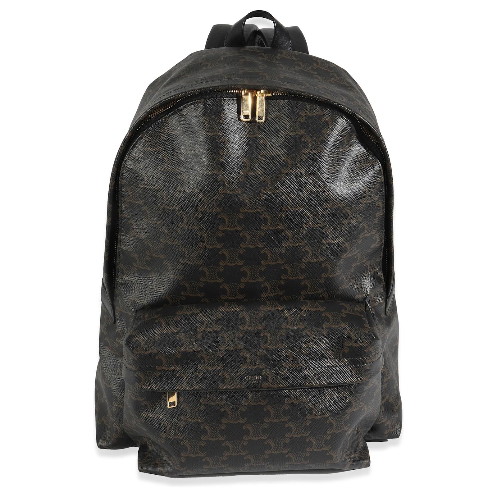 Céline Celine Brown Canvas Medium Triomphe Backpack Cloth ref.2109016 ...