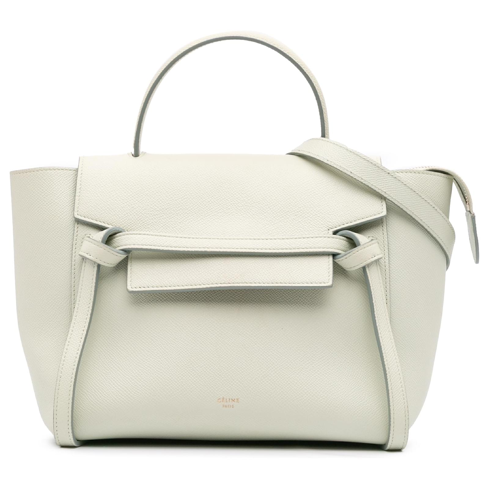 Céline Celine Green Micro Grained Calfskin Belt Bag Light green Leather ...